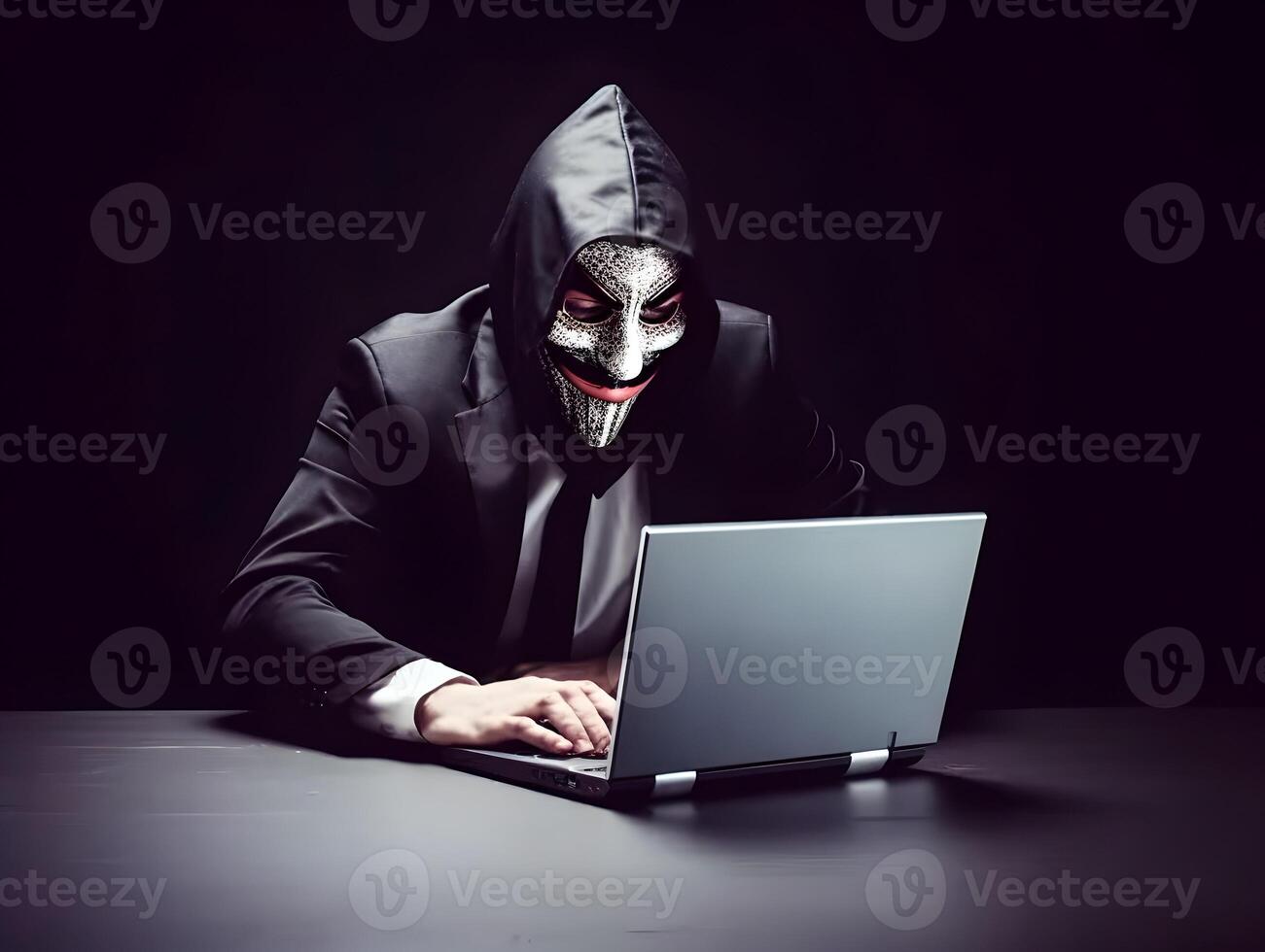 Hacker with hoodie. Concept of dark web, cybercrime, cyberattack. image ...