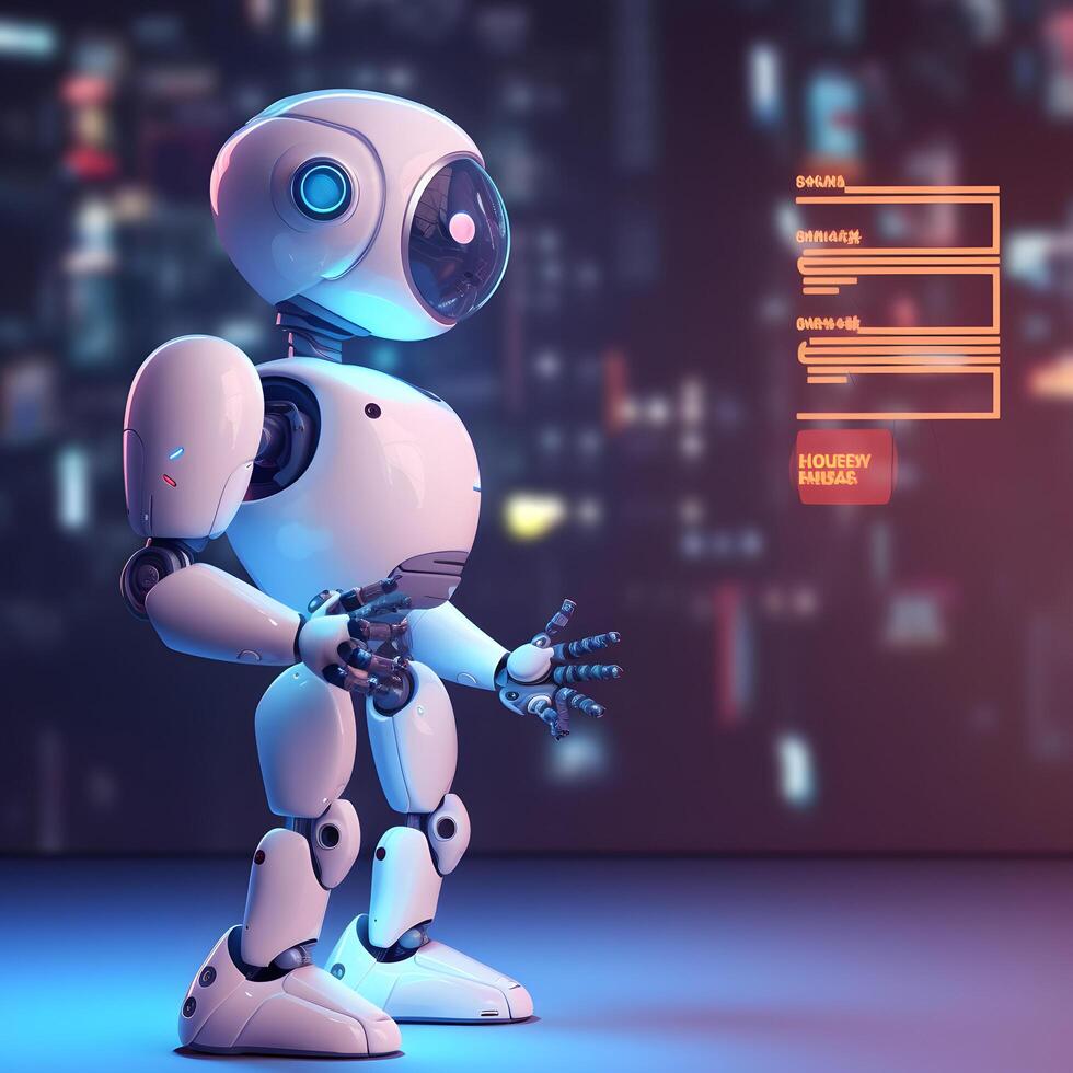 Robot beside data screen. Concept of chatbot with AI. 25481629 Stock ... Robot beside data screen. Concept of chatbot with AI. 25481629 Stock ...