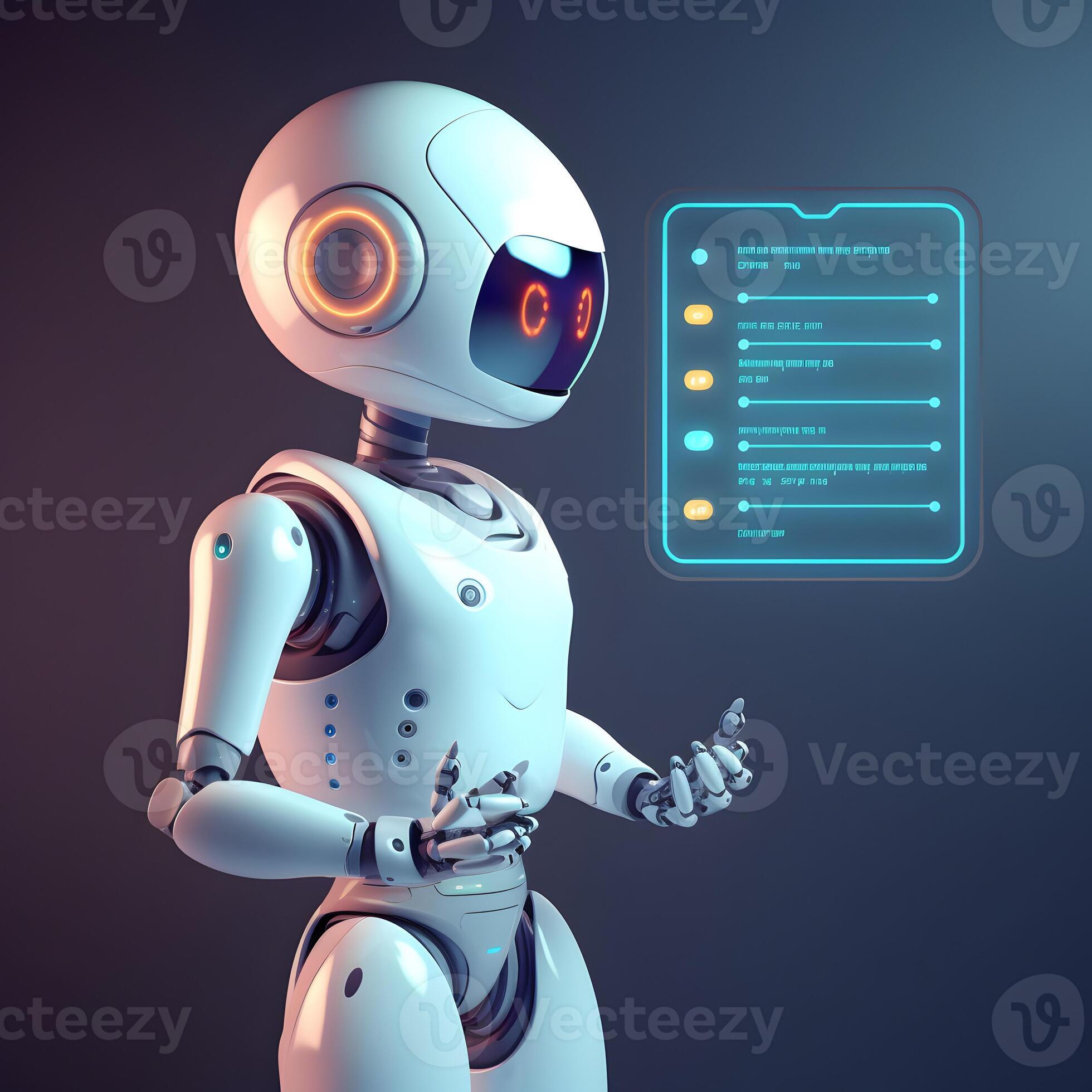 Robot beside data screen. Concept of chatbot with AI. 25481643 Stock ... Robot beside data screen. Concept of chatbot with AI. 25481643 Stock ...