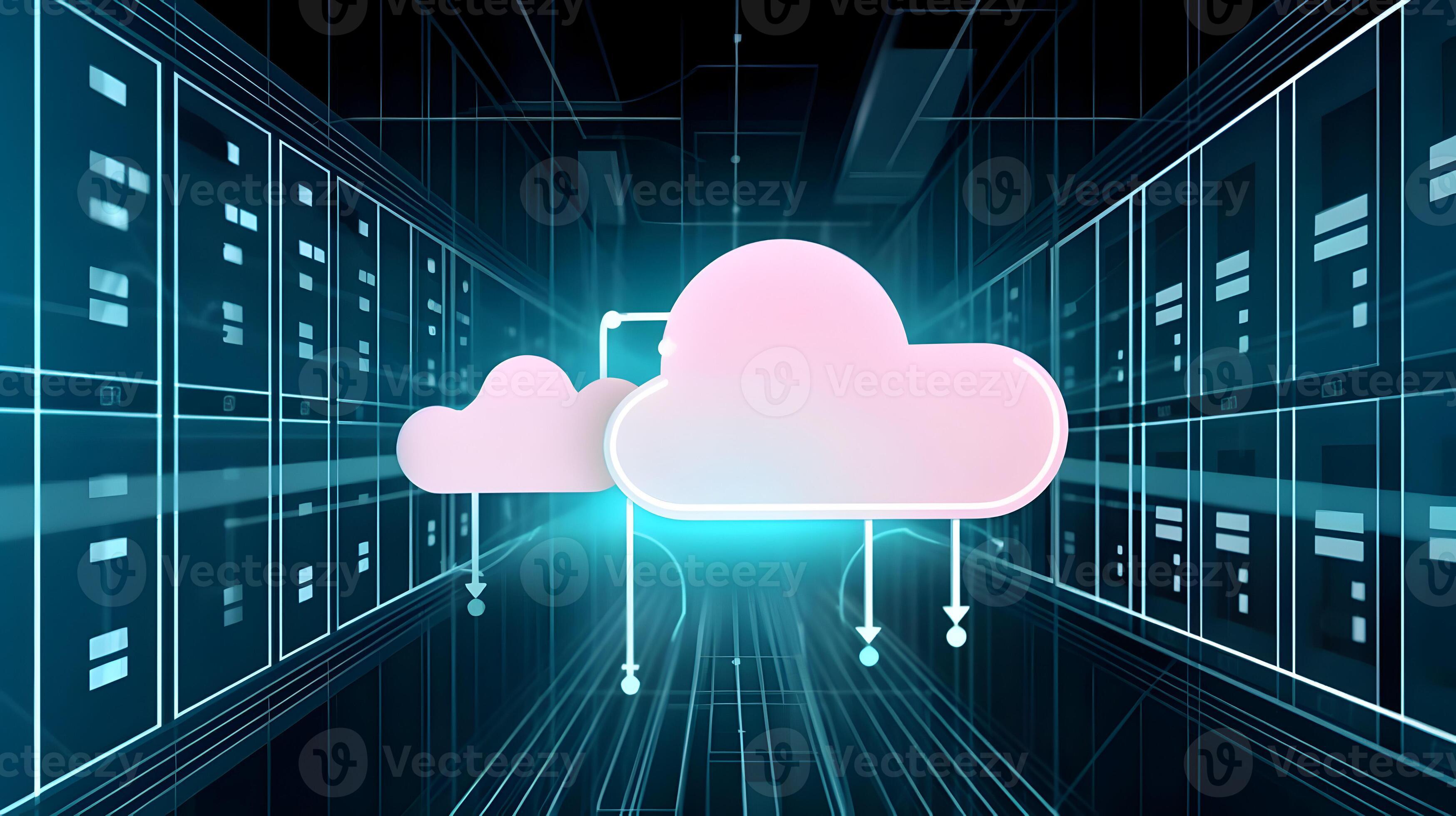 Cloud data storage, database concept. 25481652 Stock Photo at Vecteezy
