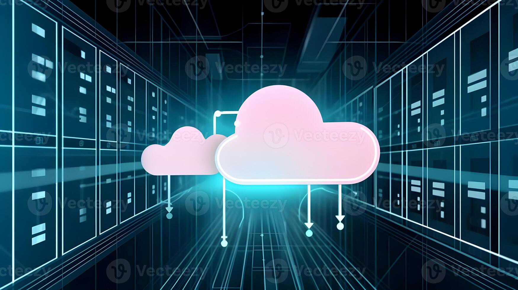 Cloud data storage, database concept. 25481652 Stock Photo at Vecteezy