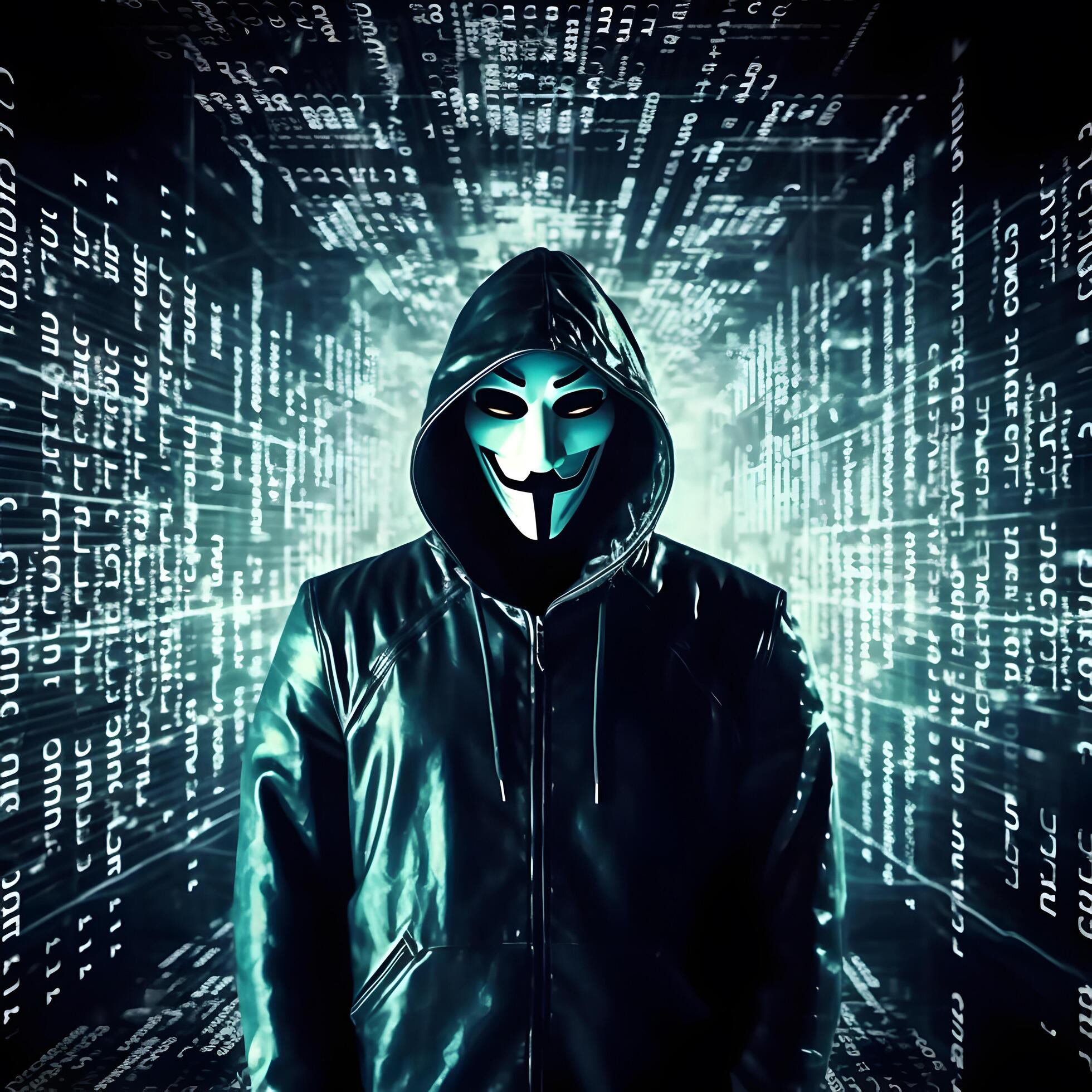 Anonymous hacker. Concept of cybercrime, cyberattack, dark web ...