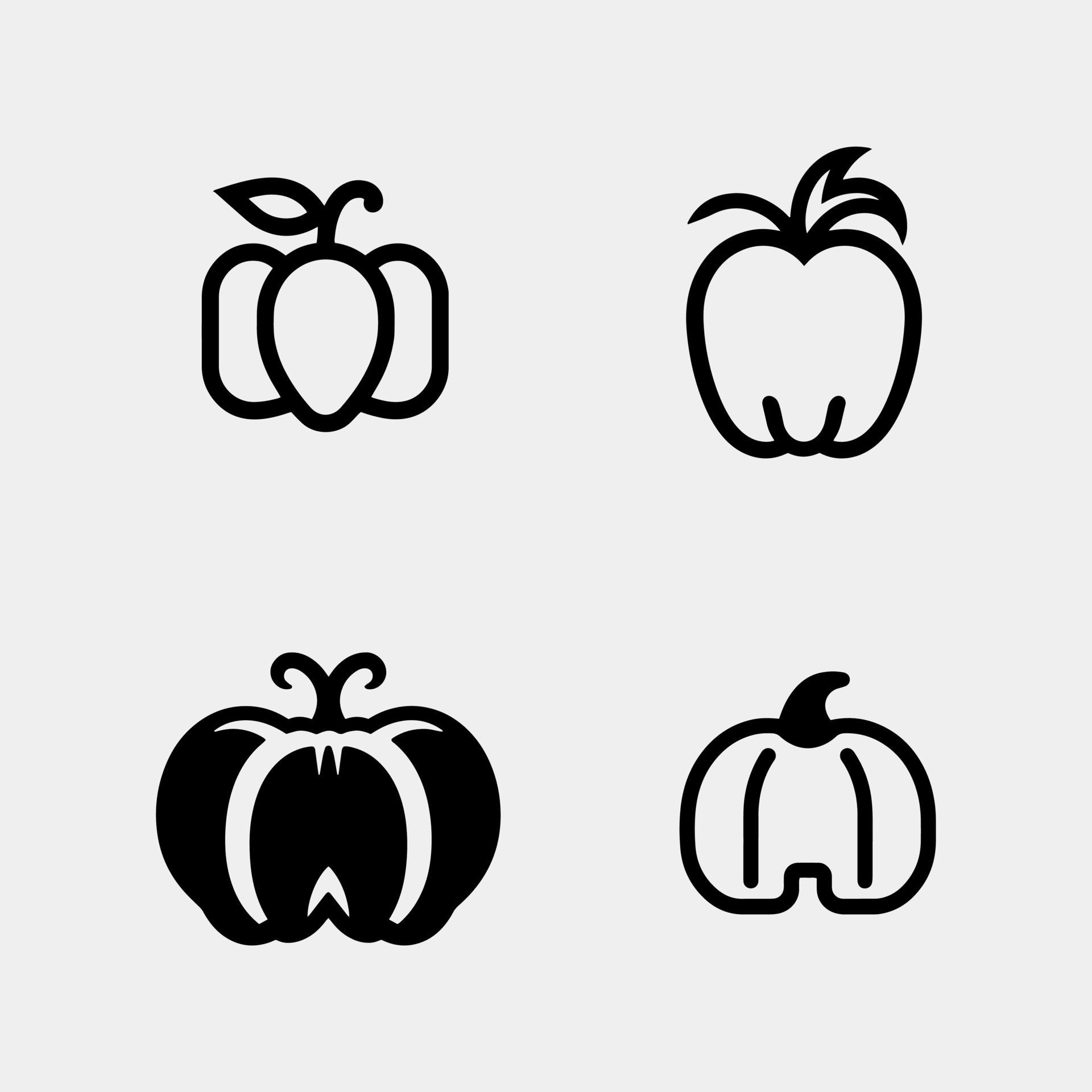 apple icon set on white background 25482000 Vector Art at Vecteezy