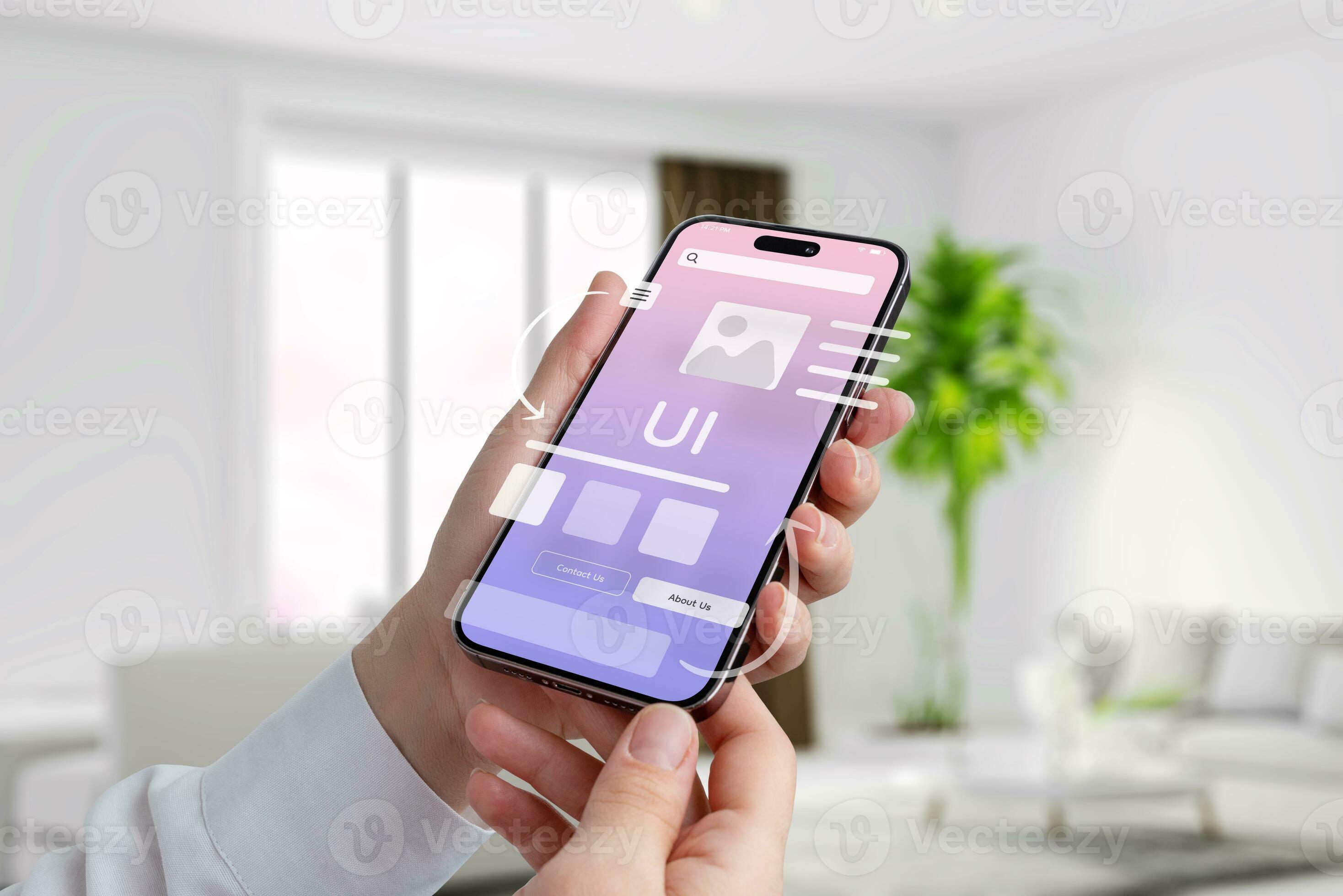 Concept of using a mobile app. Complicated or simple user interface ...