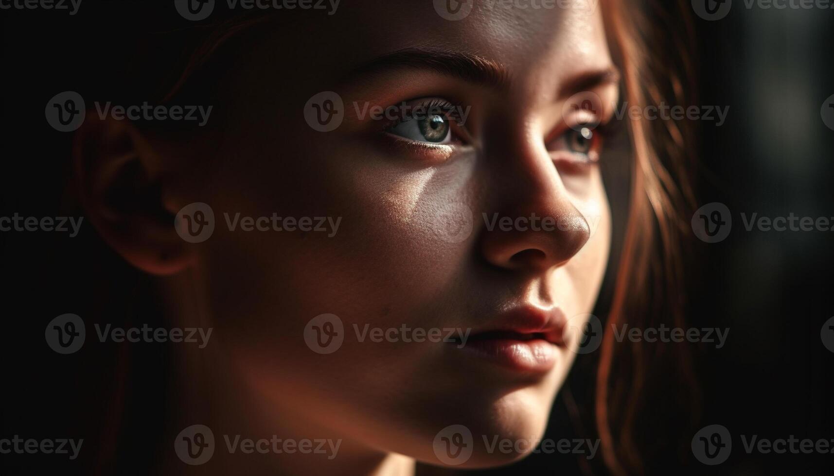 Young woman beauty in close up portrait generated by AI 25486062 Stock ...