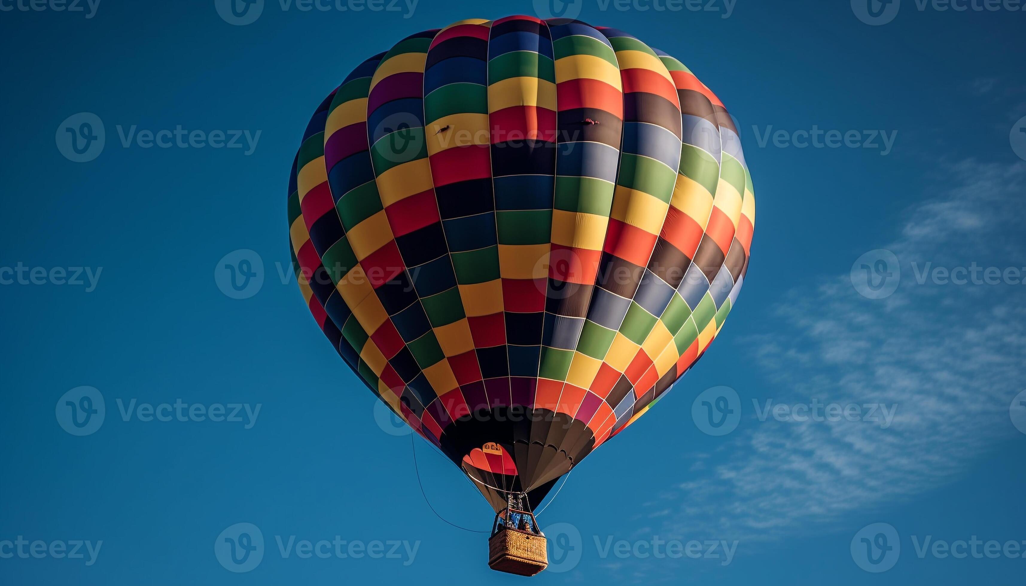 Gliding high up in a multi colored hot air balloon adventure generated by AI 25490736 Stock ...