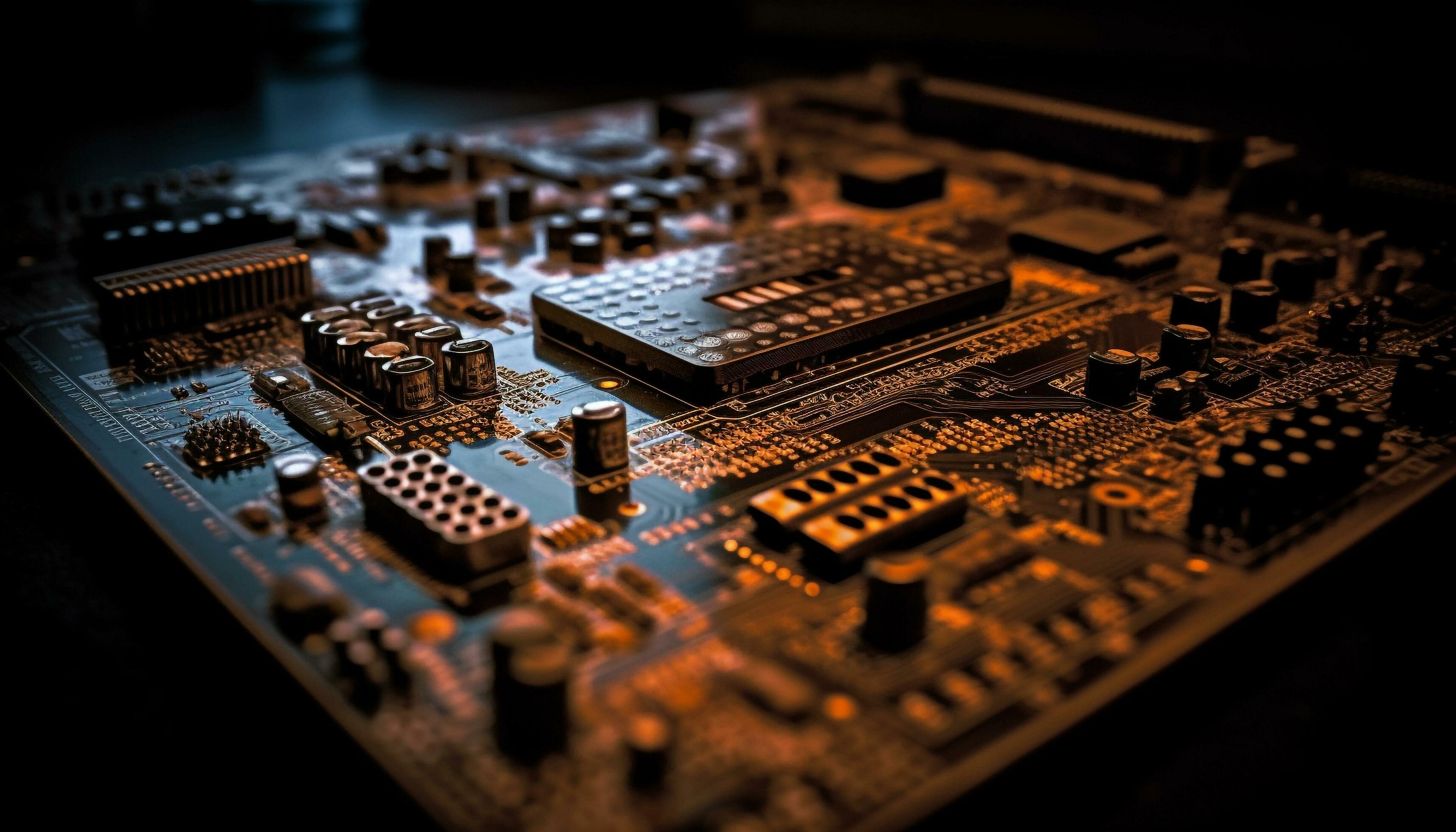 Abstract computer chip pattern showcases complexity of electronics ...