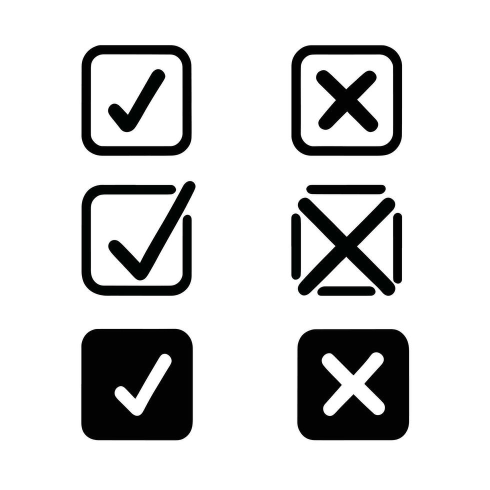 Vector of Check Mark Icon Set 25498277 Vector Art at Vecteezy