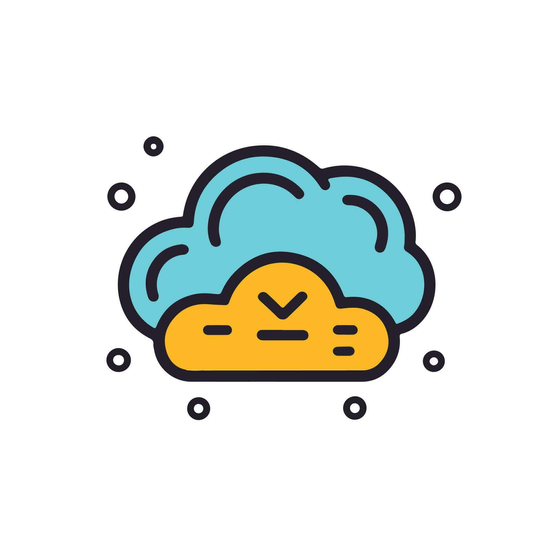 cloud, syncing, sync, data, synchronization Flat Icon. green and Yellow sign and symbols for ...