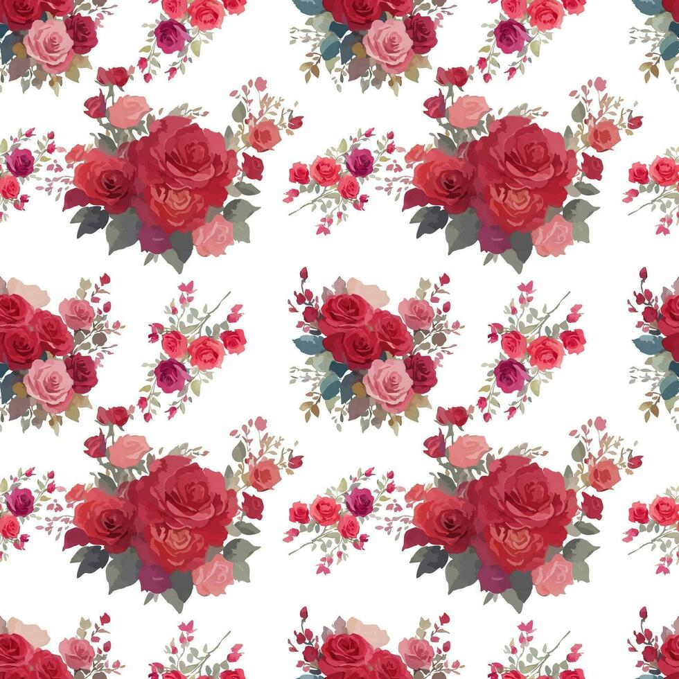 Roses Floral Seamless Pattern 25499765 Vector Art At Vecteezy