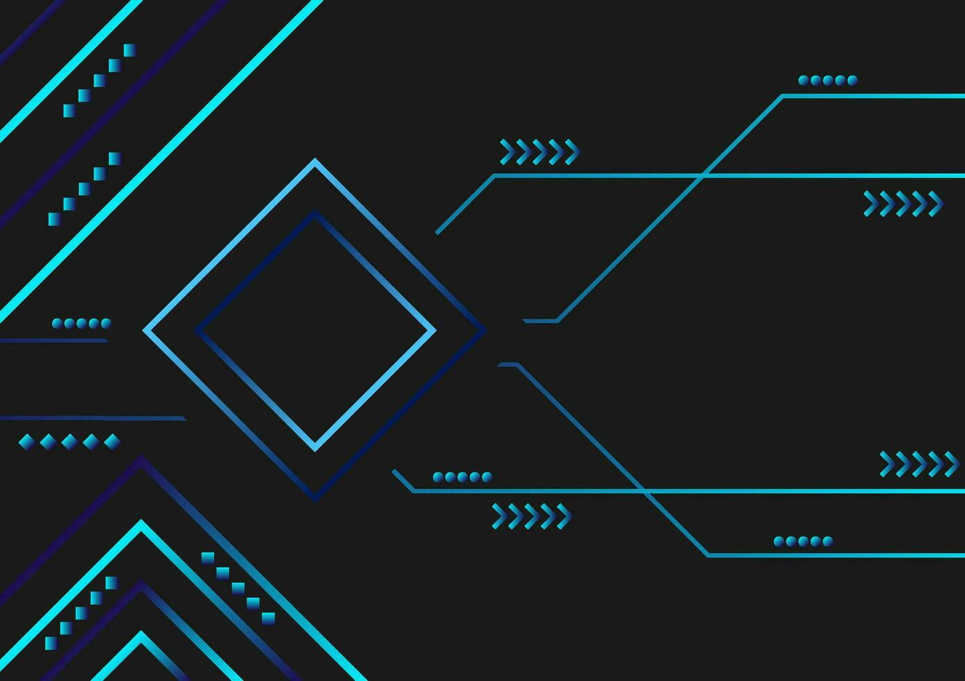 Hi-tech with a square shape and line on black abstract background ...