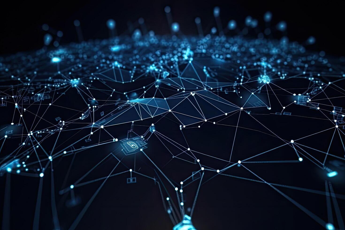 Global Network Connection On Dark Background 3d Rendering Toned Image Information Technology