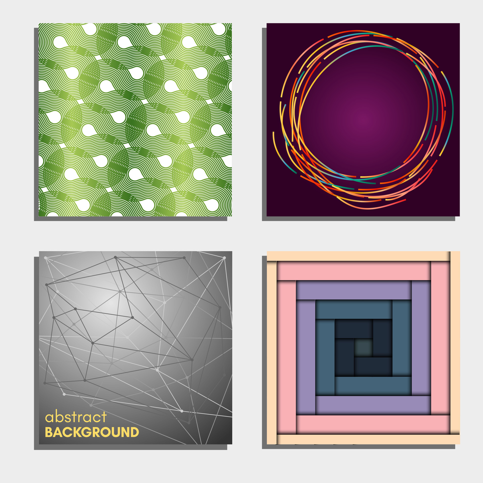Set of four beautiful abstract backgrounds. Vector illustration ...