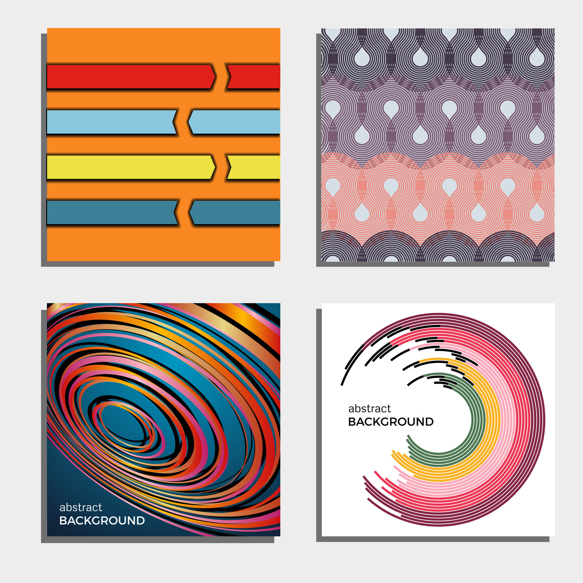 Set of four beautiful abstract backgrounds. Vector illustration ...