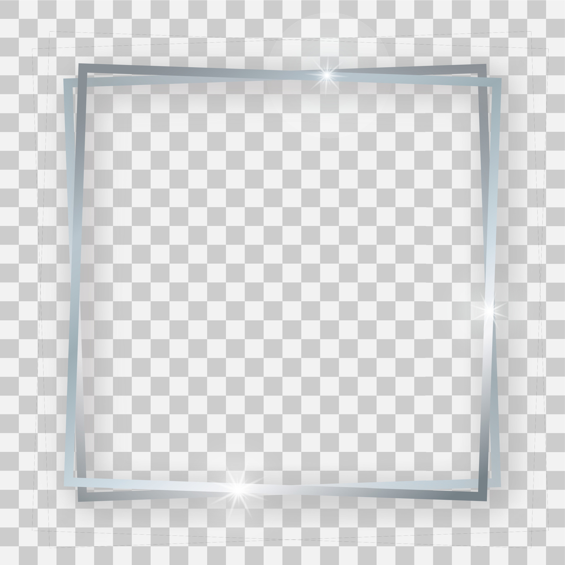 Double silver shiny square frame with glowing effects and shadows 25501925 Vector Art at Vecteezy