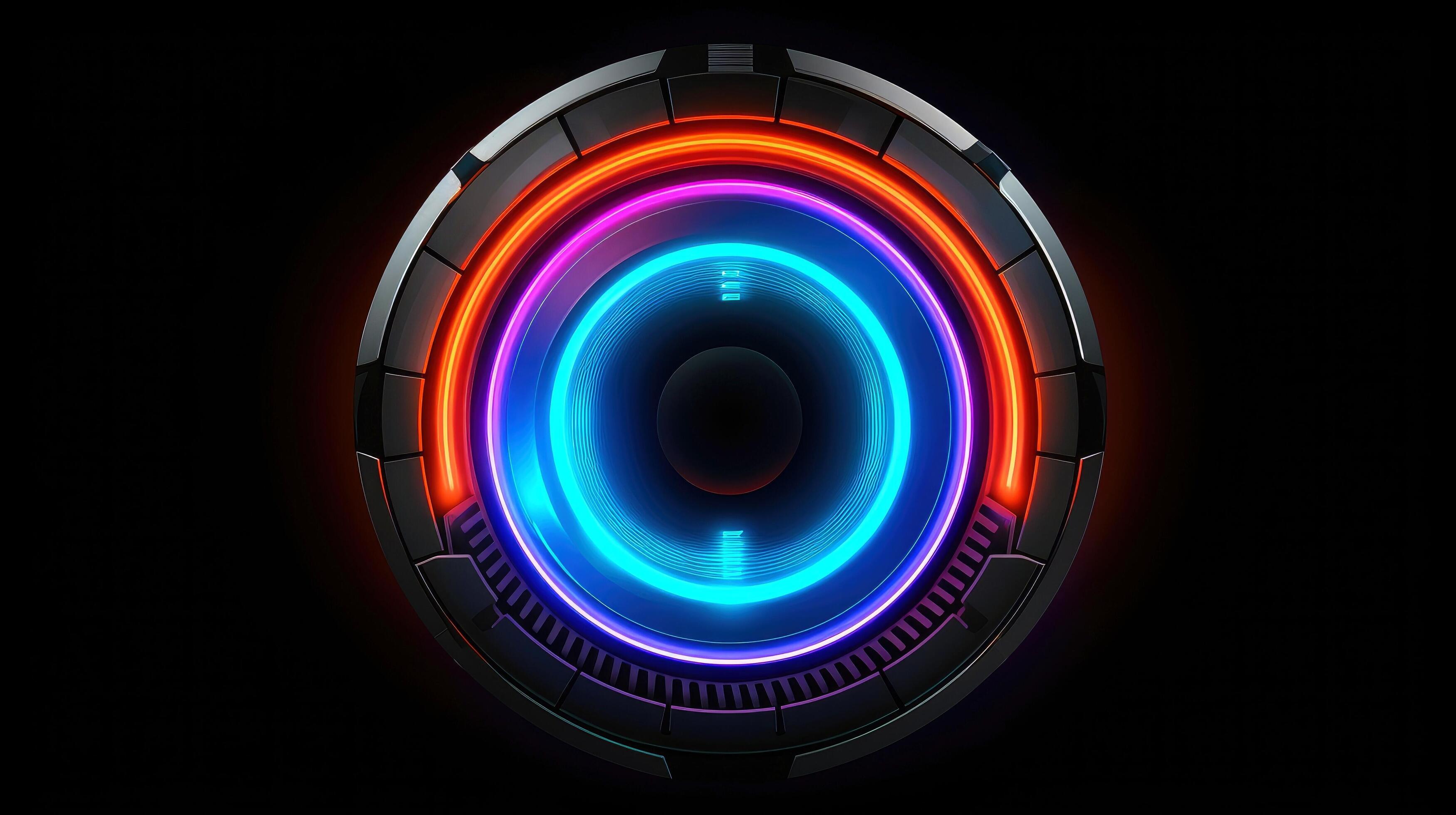 HUD round frames and borders, aim control and digital interface, button technology and future ...