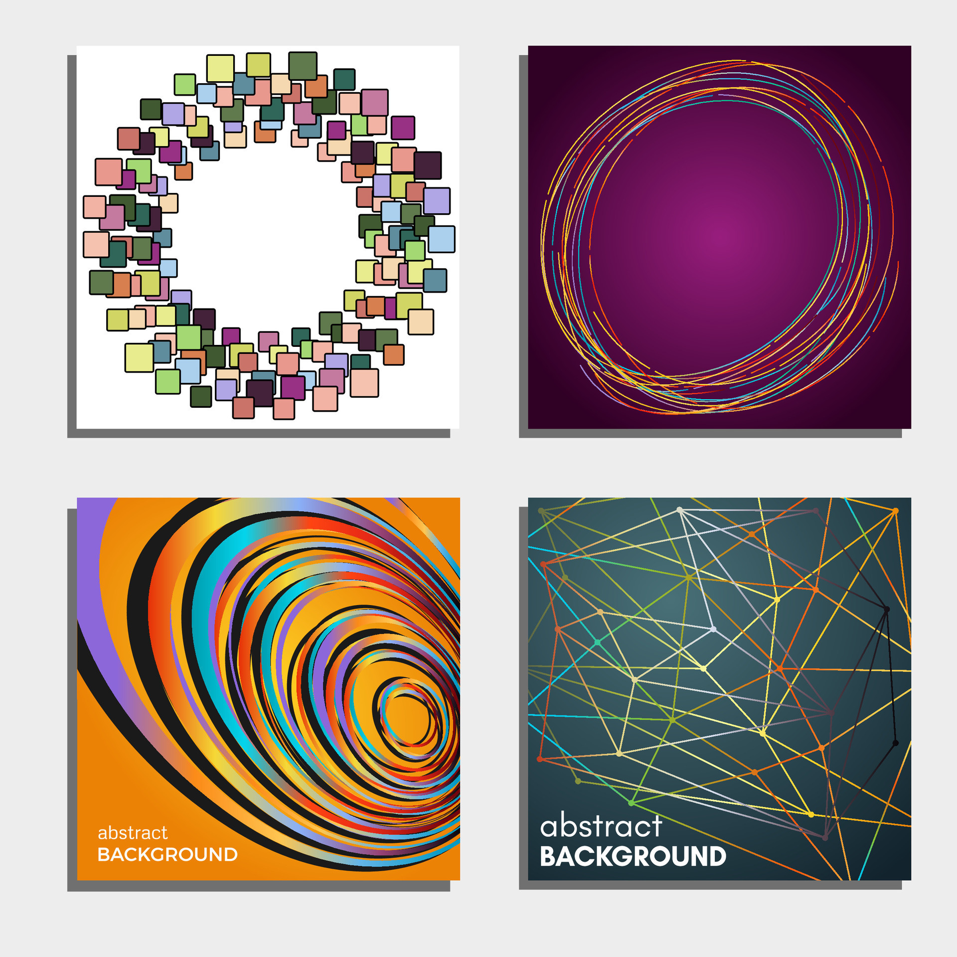 Set of four beautiful abstract backgrounds. Vector illustration ...