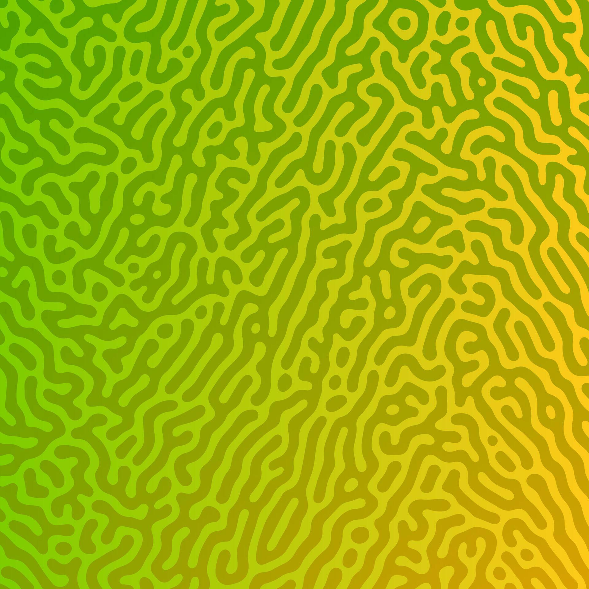 Green Turing Reaction Gradient Background Abstract Diffusion Pattern With Chaotic Shapes