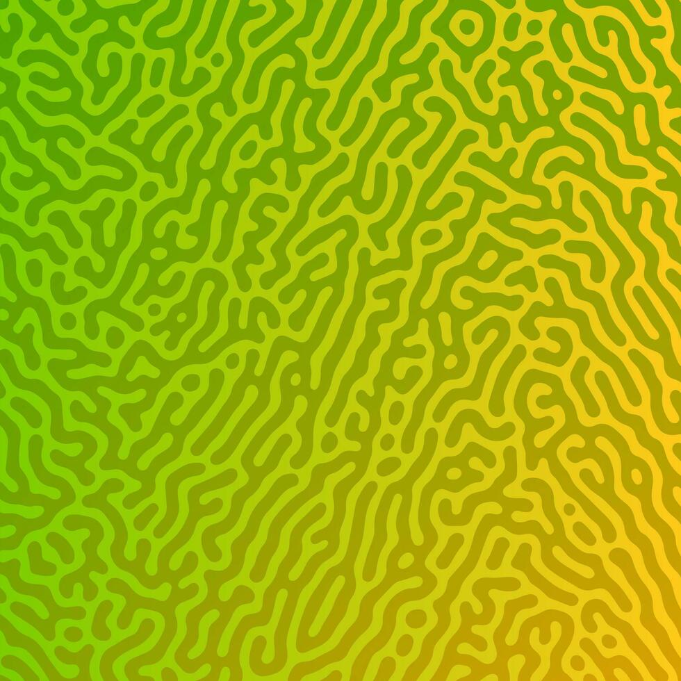 Green Turing Reaction Gradient Background Abstract Diffusion Pattern With Chaotic Shapes