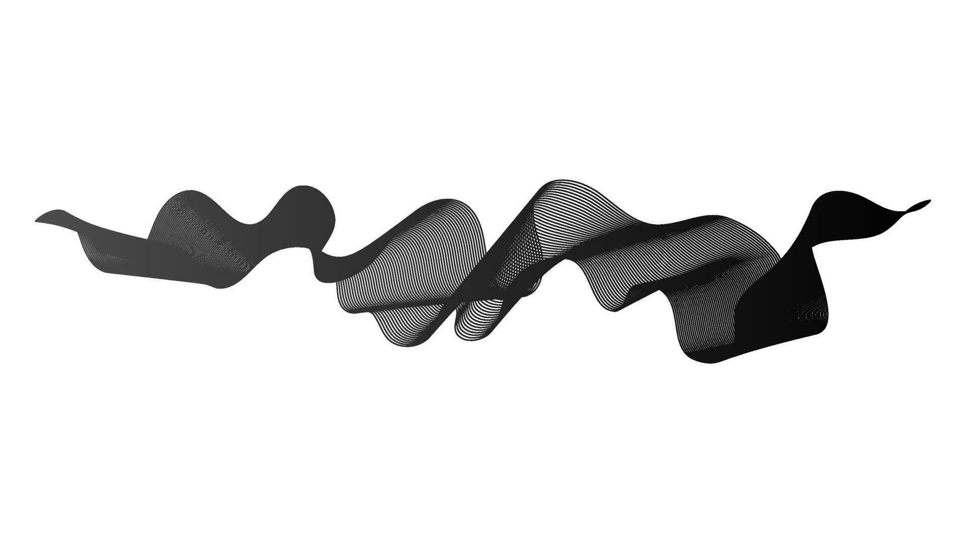 Abstract Backdrop With Monochrome Wave Gradient Lines On White Background Modern Technology