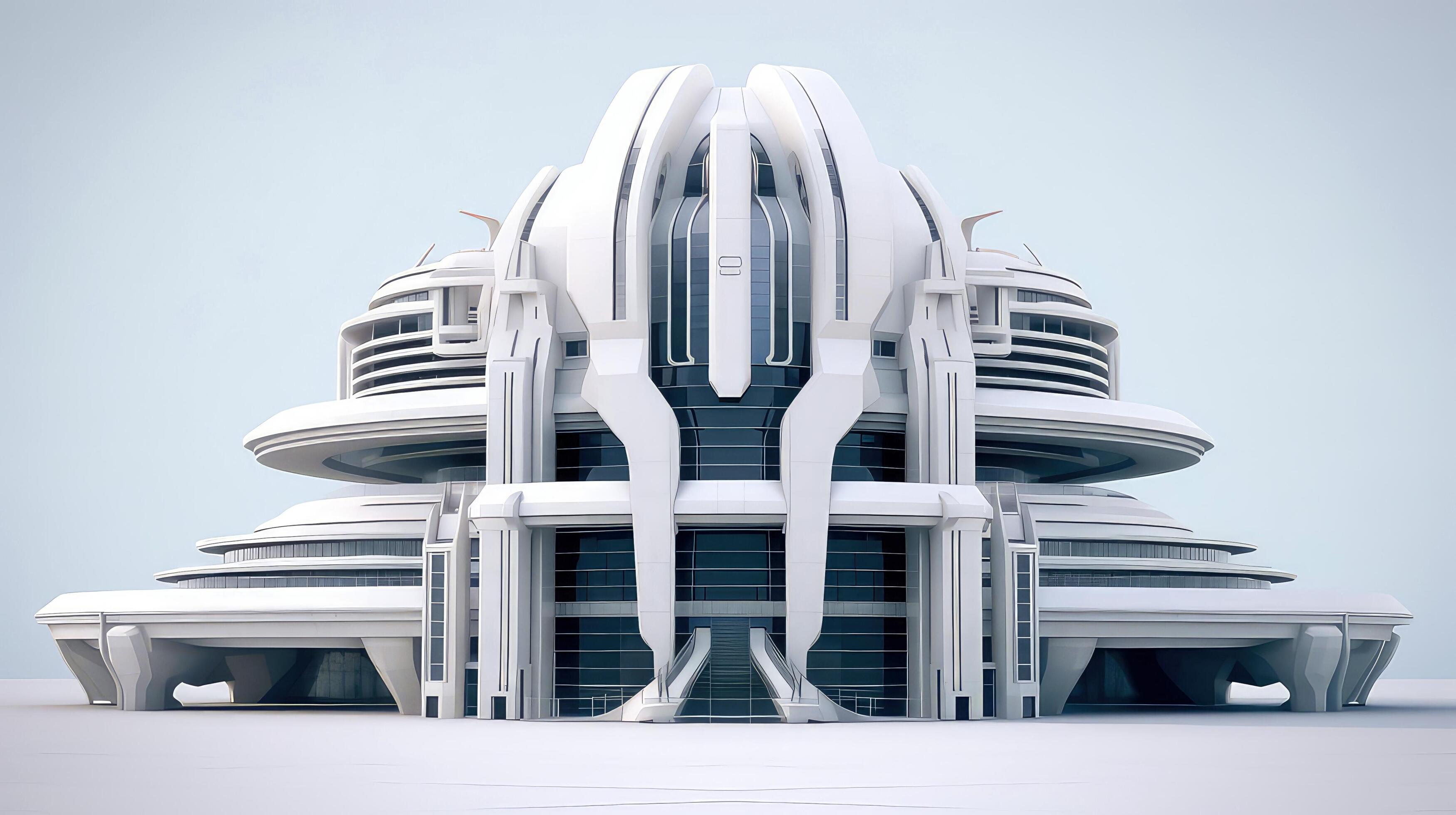 3D futuristic sci-fi white city architecture with organic skyscrapers ... 3D futuristic sci-fi white city architecture with organic skyscrapers ...