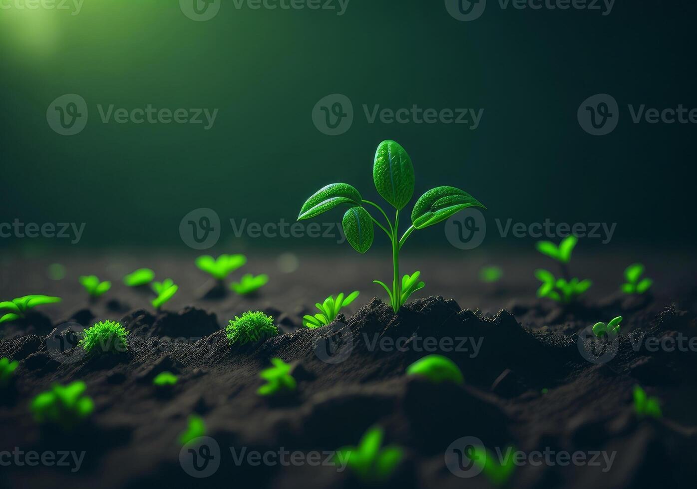 Little green plant growing up on ground. 25503762 Stock Photo at Vecteezy