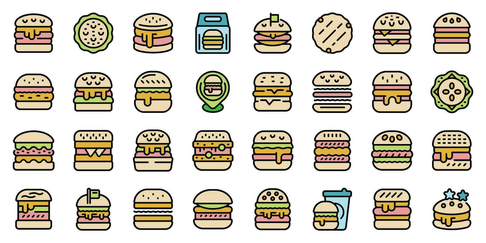 Hamburger icons set vector flat 25505650 Vector Art at Vecteezy