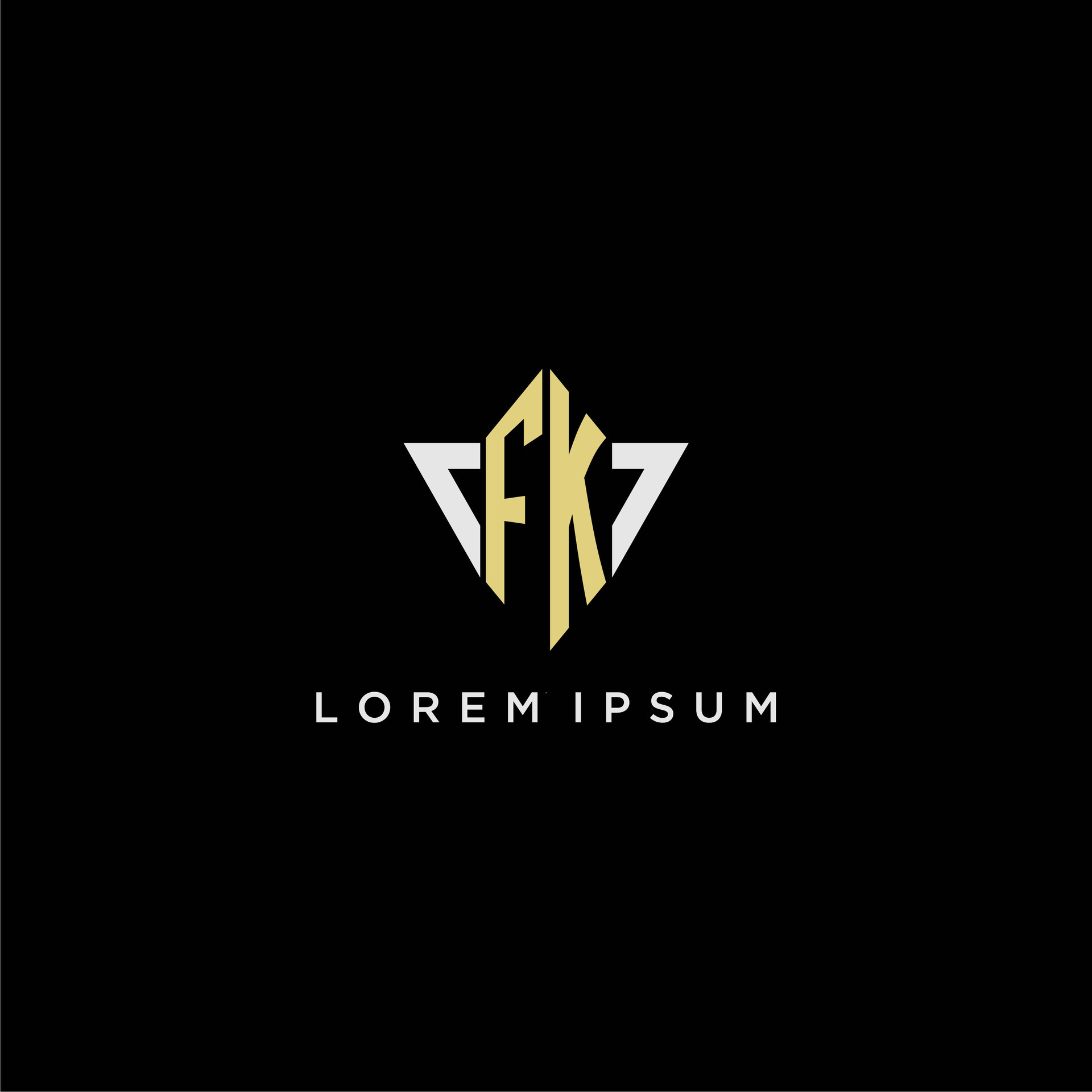 Fk Initial Monogram Logo For Shape Triangle Creative Design 25510897