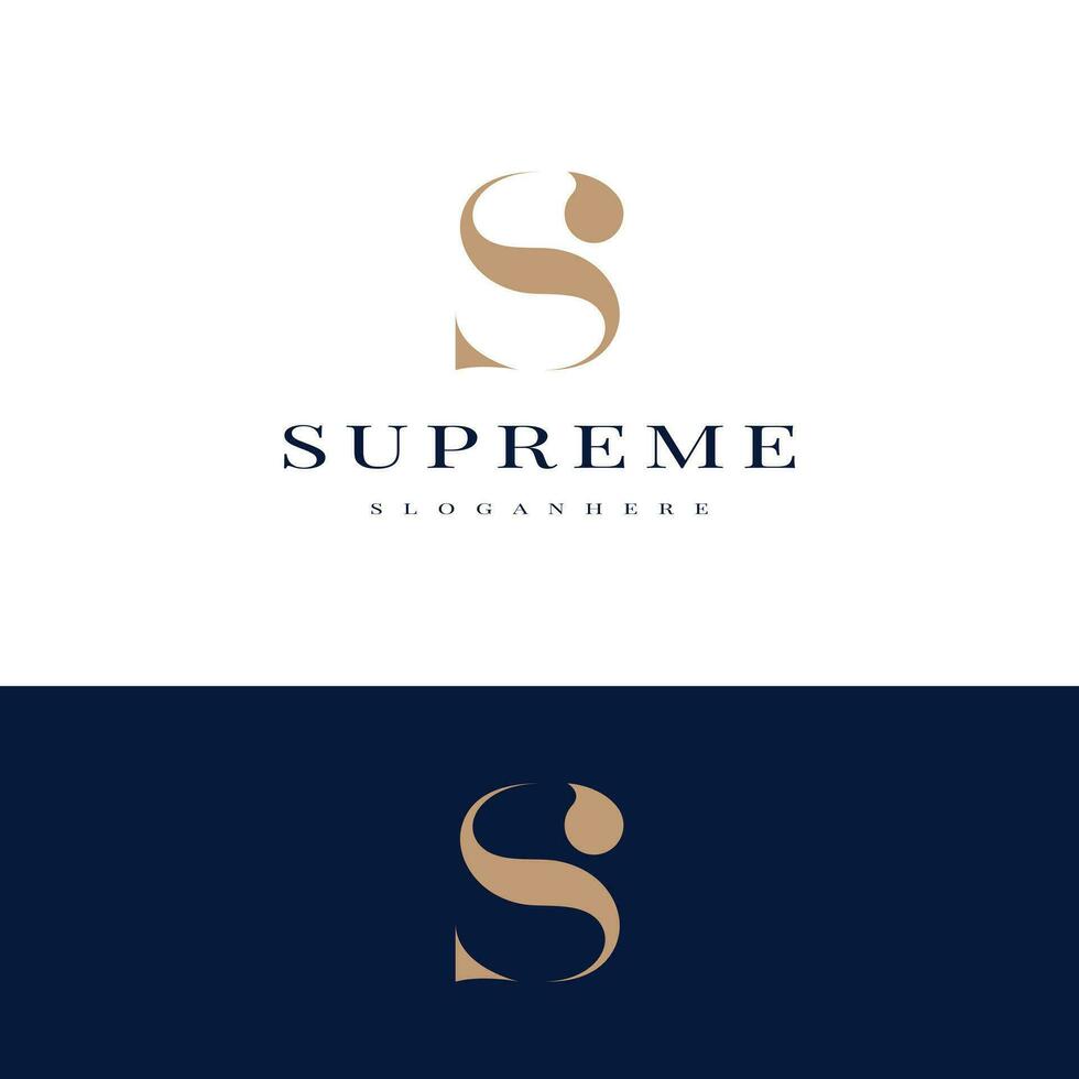 elegant simple minimal luxury serif font alphabet letter S logo design ...