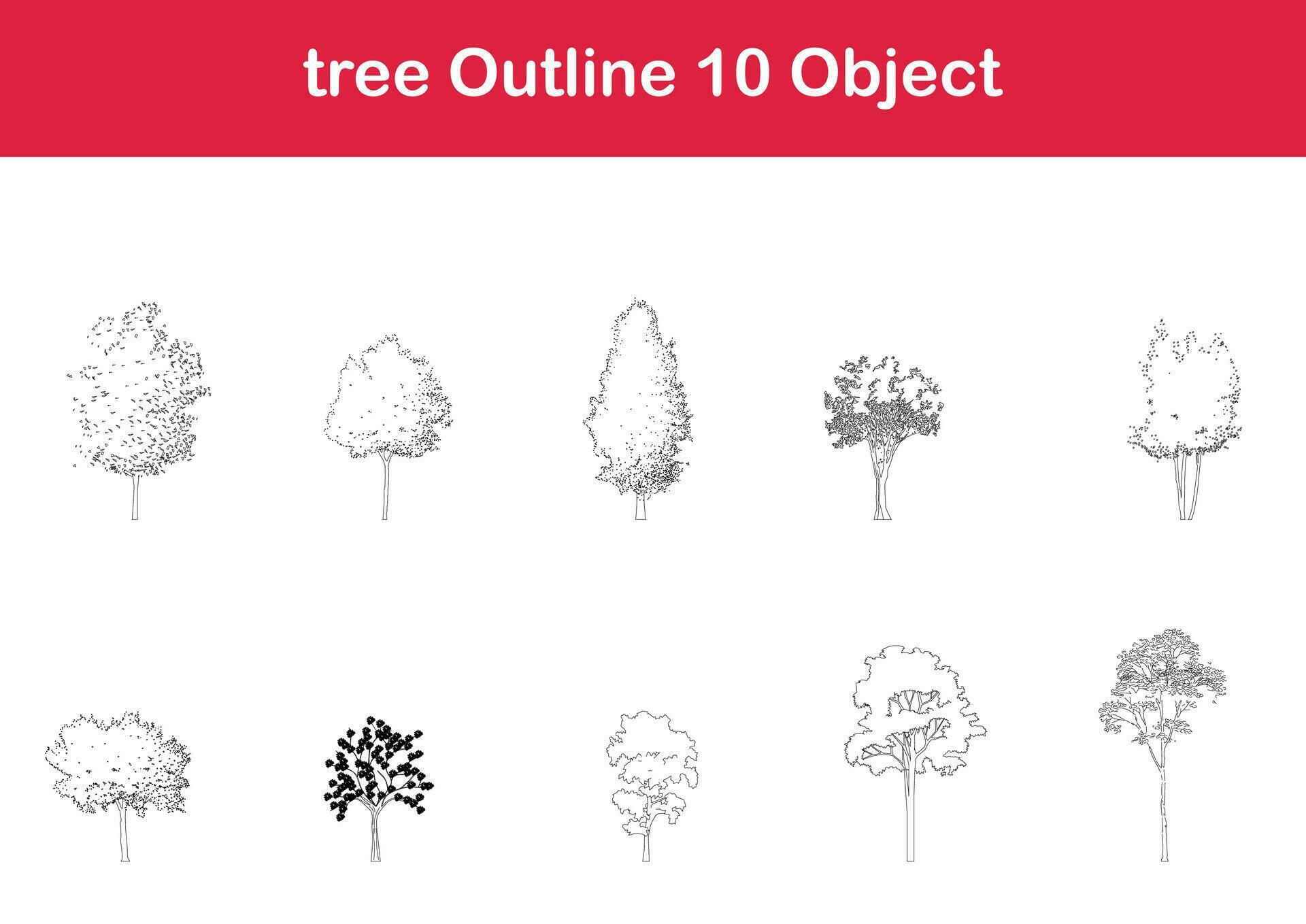 Tree Line Drawing Side View Graphics Trees Elements Single Object Outline Minimal Plant Symbol