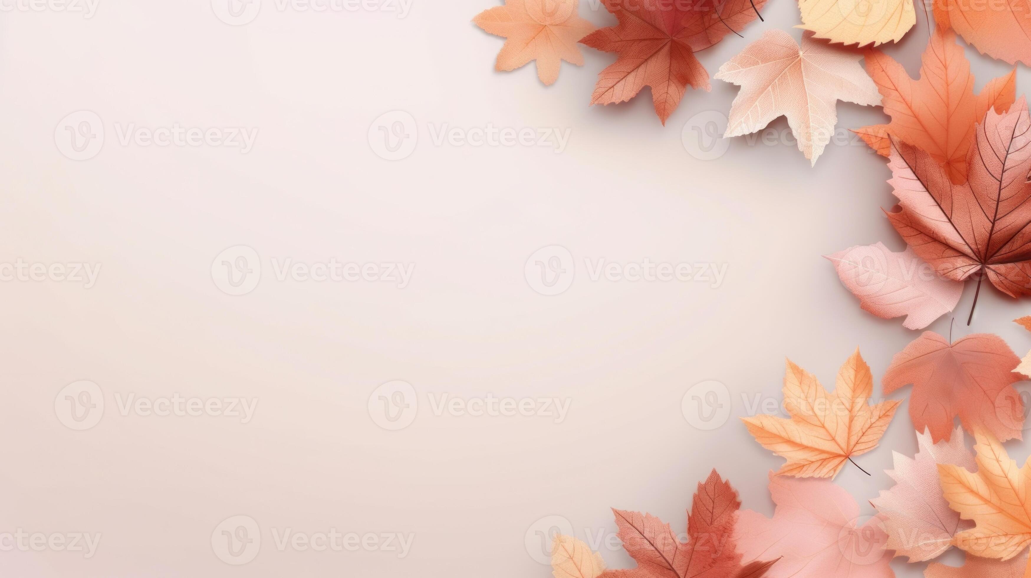 Autumn Background with Falling Leaves in Pastel Colors. Illustration ...