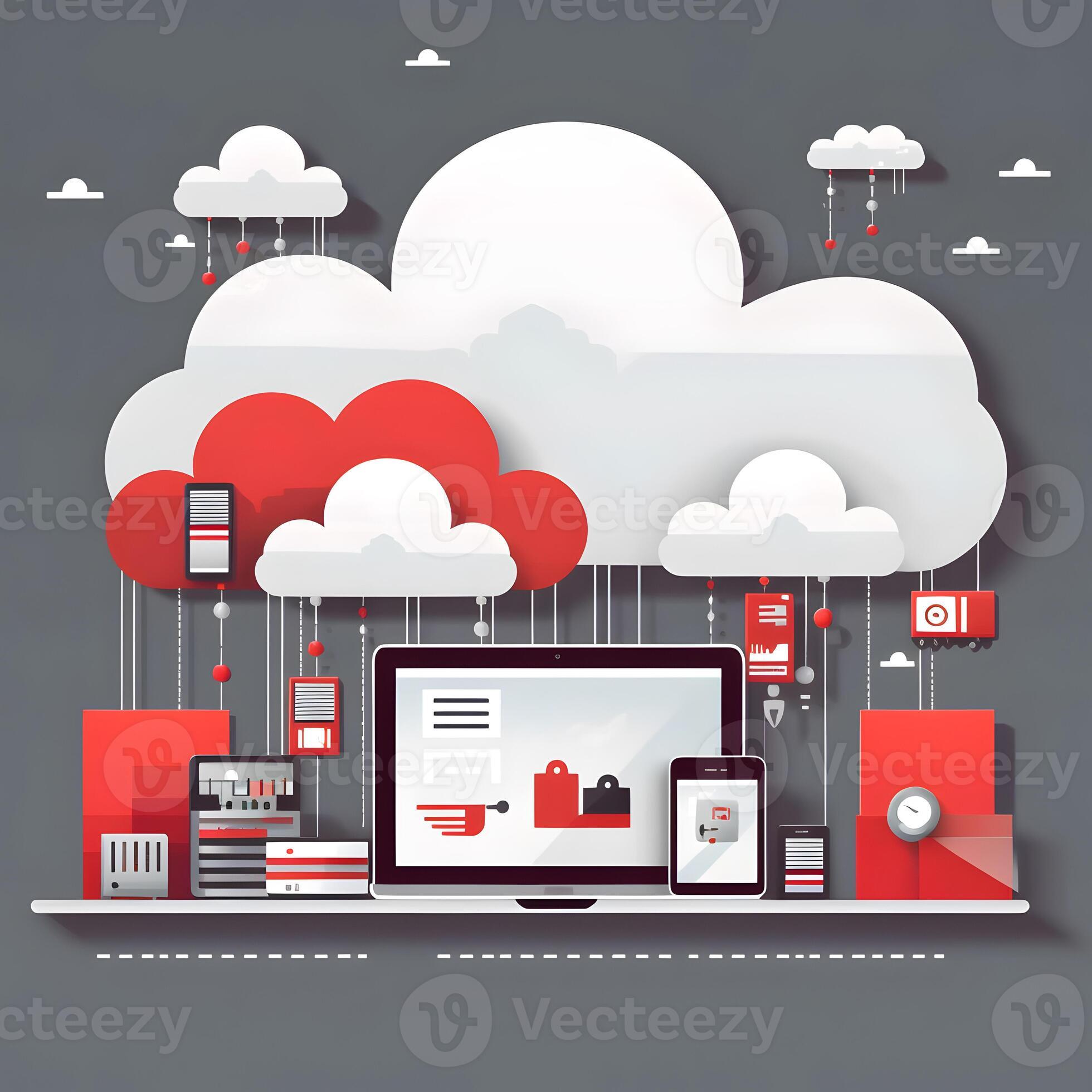 Cloud data storage, database concept illustration. 25529012 Stock Photo ...