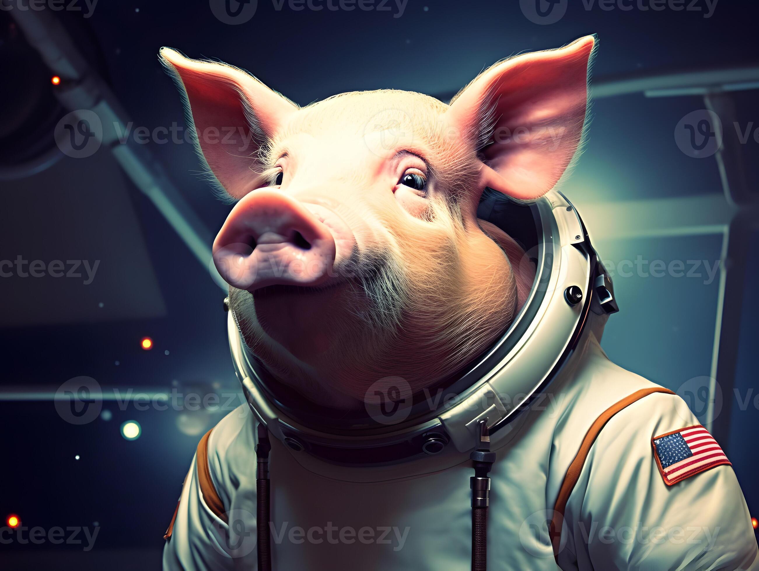 Adorable pig in spacesuit. Piggy astronaut. . 25529039 Stock Photo at ...
