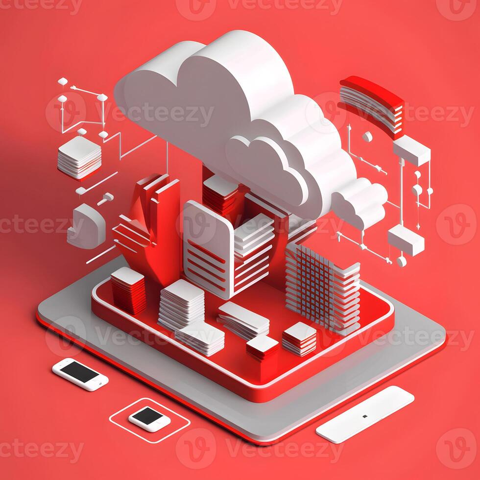 Cloud data storage, database concept illustration. 25529075 Stock Photo ...