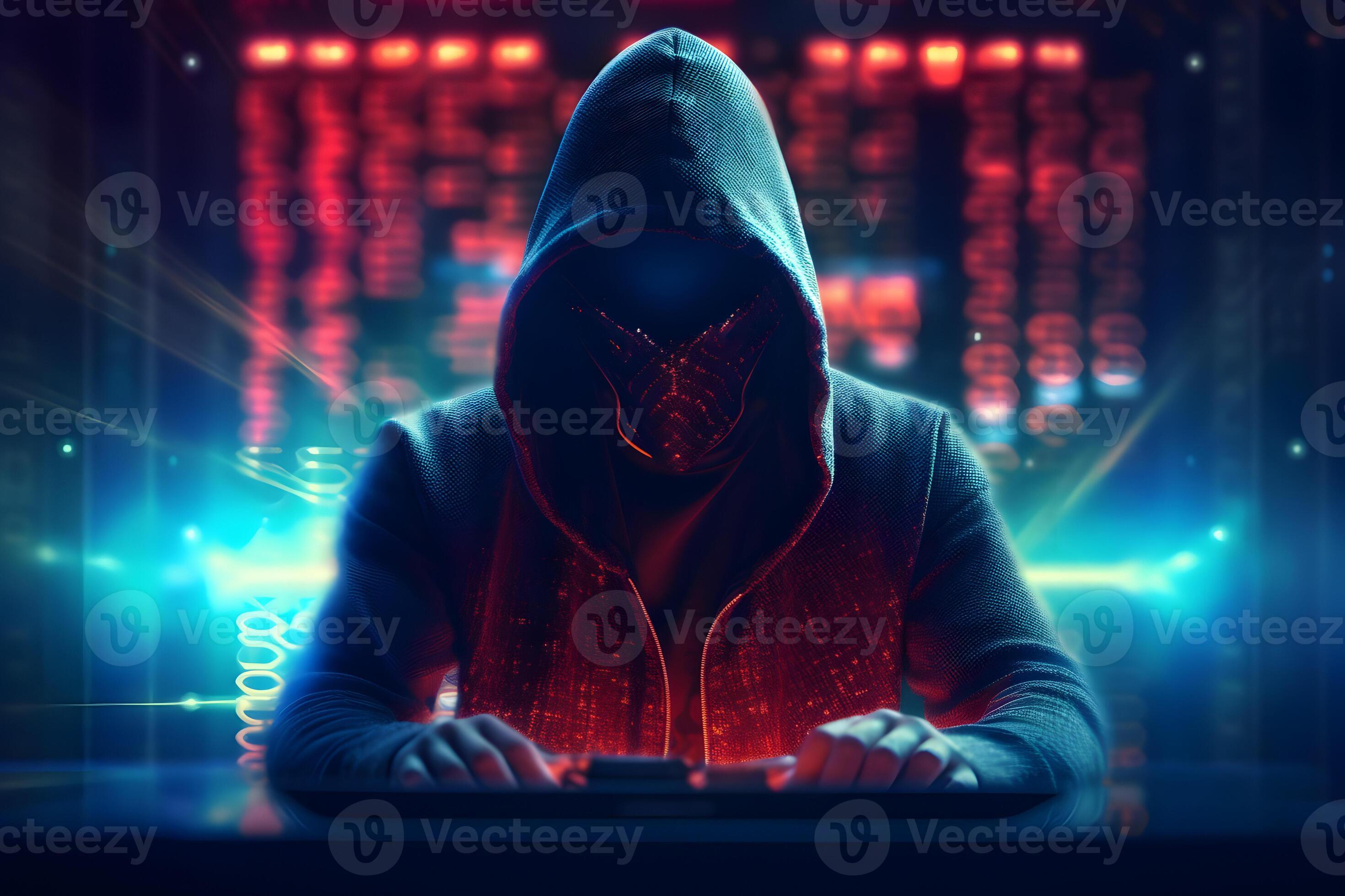 Hacker Typing Computer Concept Of Cybercrime Cyberattack Dark Web Ai Generated 25529550
