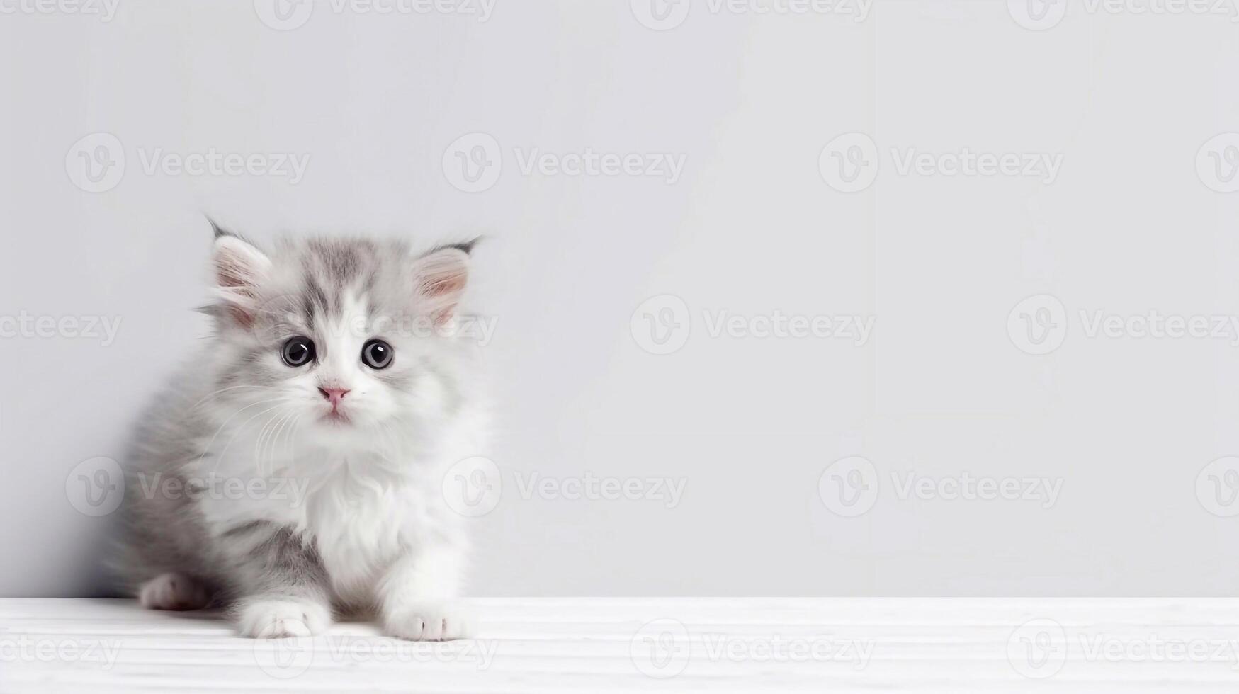 Little cat on white background - 25530024 Stock Photo at Vecteezy