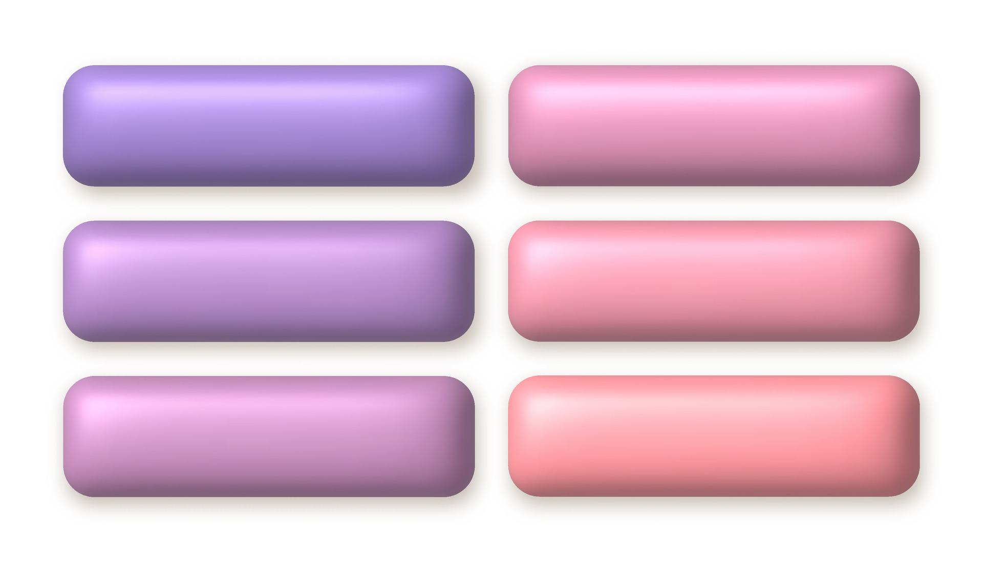 Set of cute pastel 3d buttons for web design. 3d realistic design ...