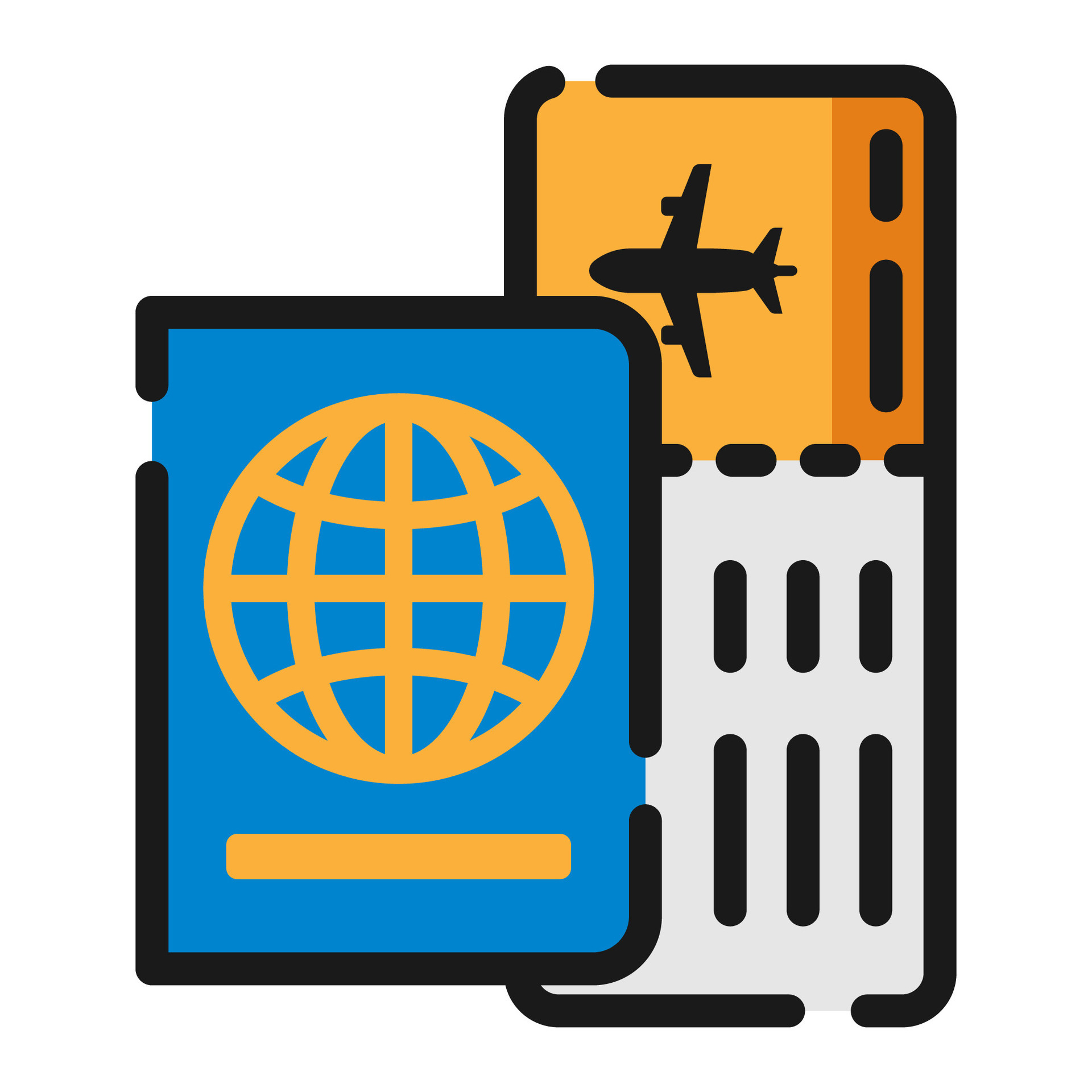 Blue Passport And Boarding Pass Icon Vector Illustration 25535514 Vector Art At Vecteezy