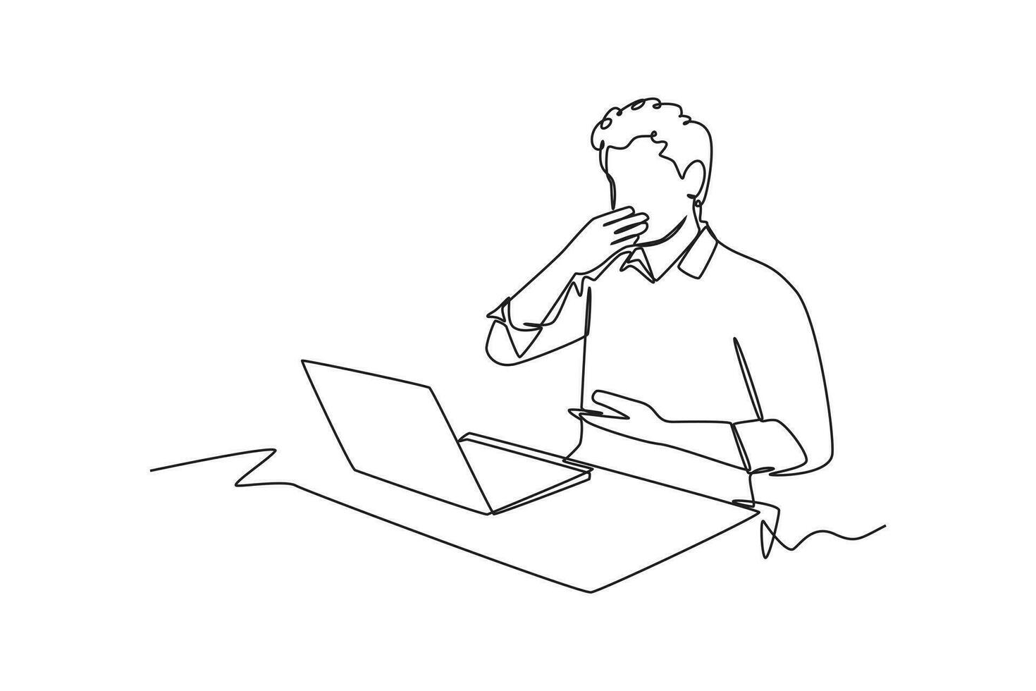 Single one line drawing Disabled person concept working in workplace ...