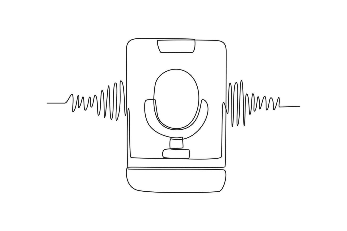 Single one line drawing Speech recognition device concept. Voiceover ...