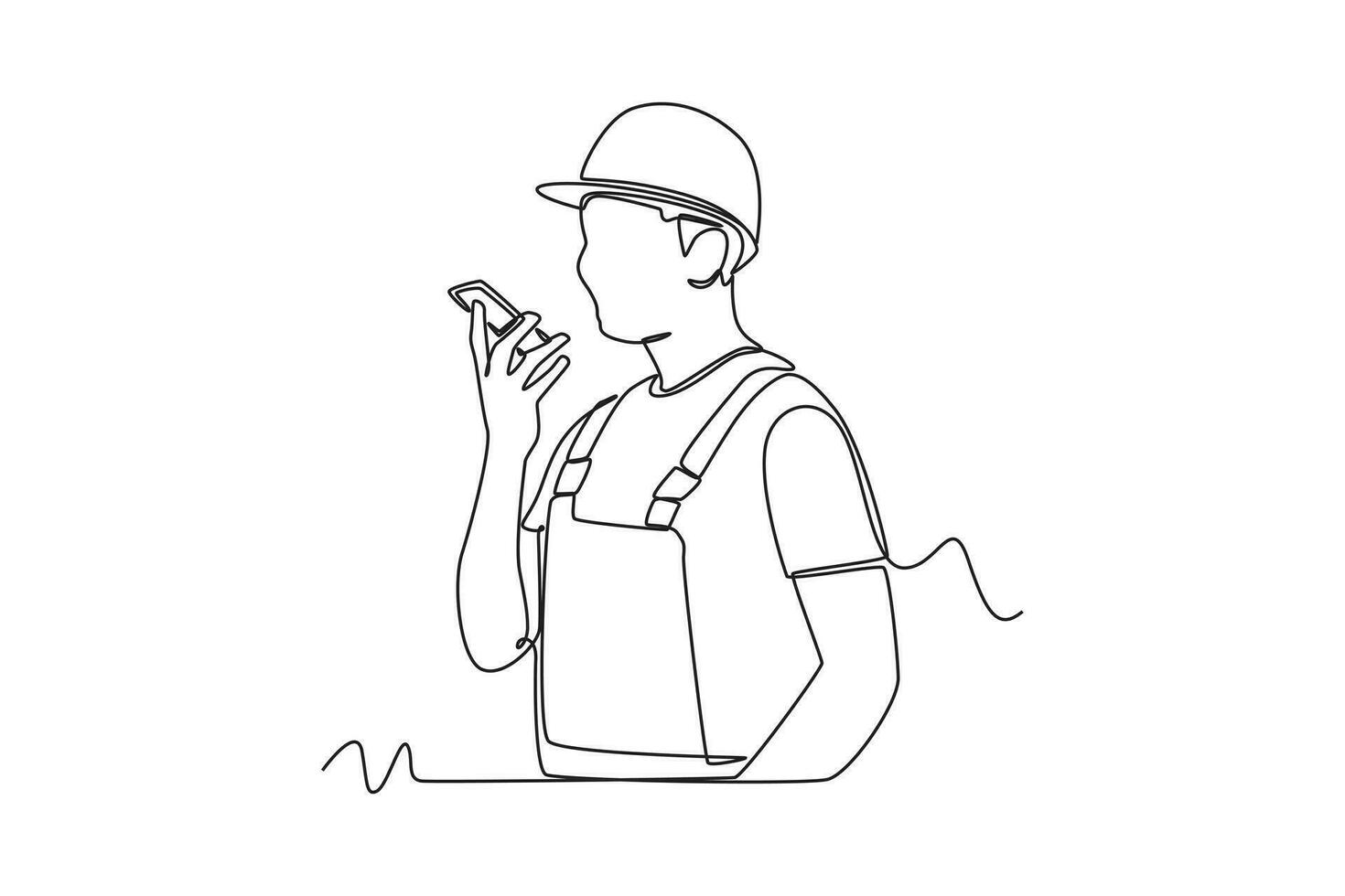 Single one line drawing Speech recognition device concept. Voiceover. Continuous line draw ...