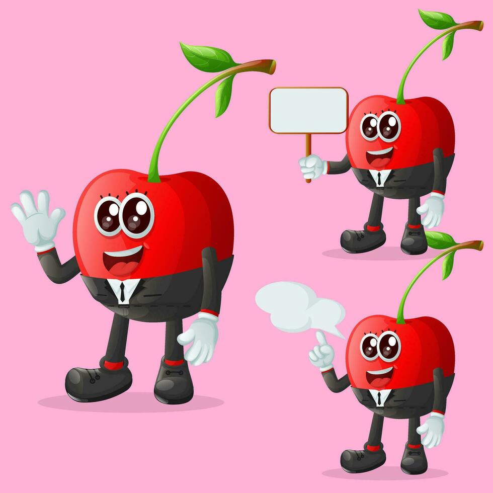Cute Cherry Characters In Advertising 25551255 Vector Art At Vecteezy