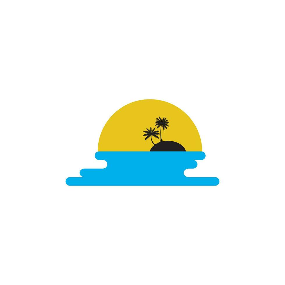 Beach illustration design, natural scenery. 25552351 Vector Art at Vecteezy