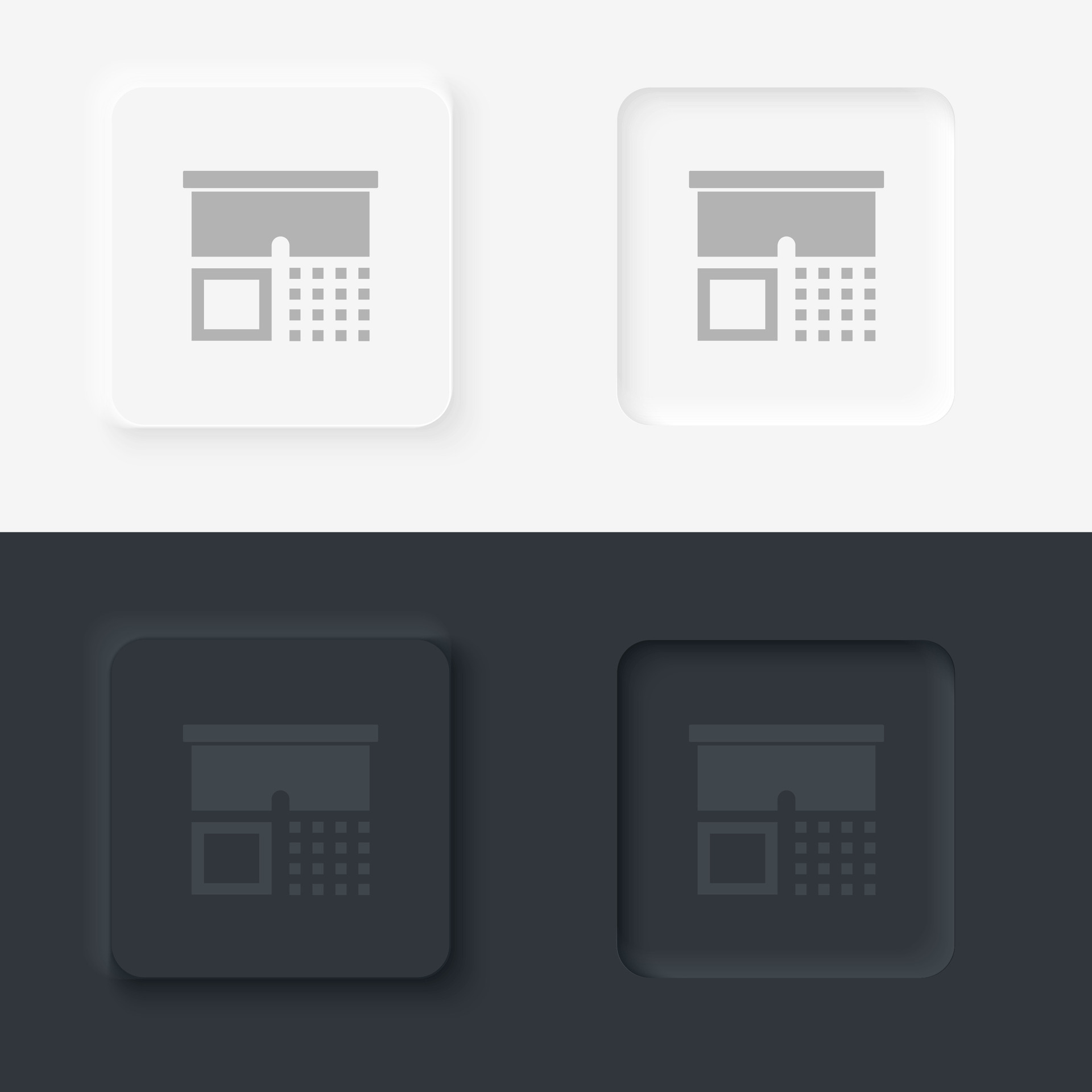 Wear Neomorphism Style Vector Icon With Button On Black And White Background 25554252 Vector