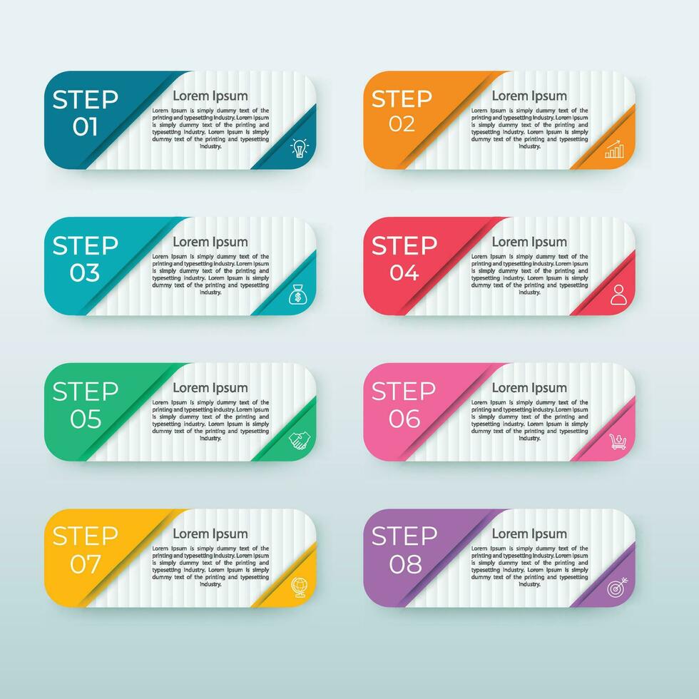8 steps business infographics template design 25554767 Vector Art at ...