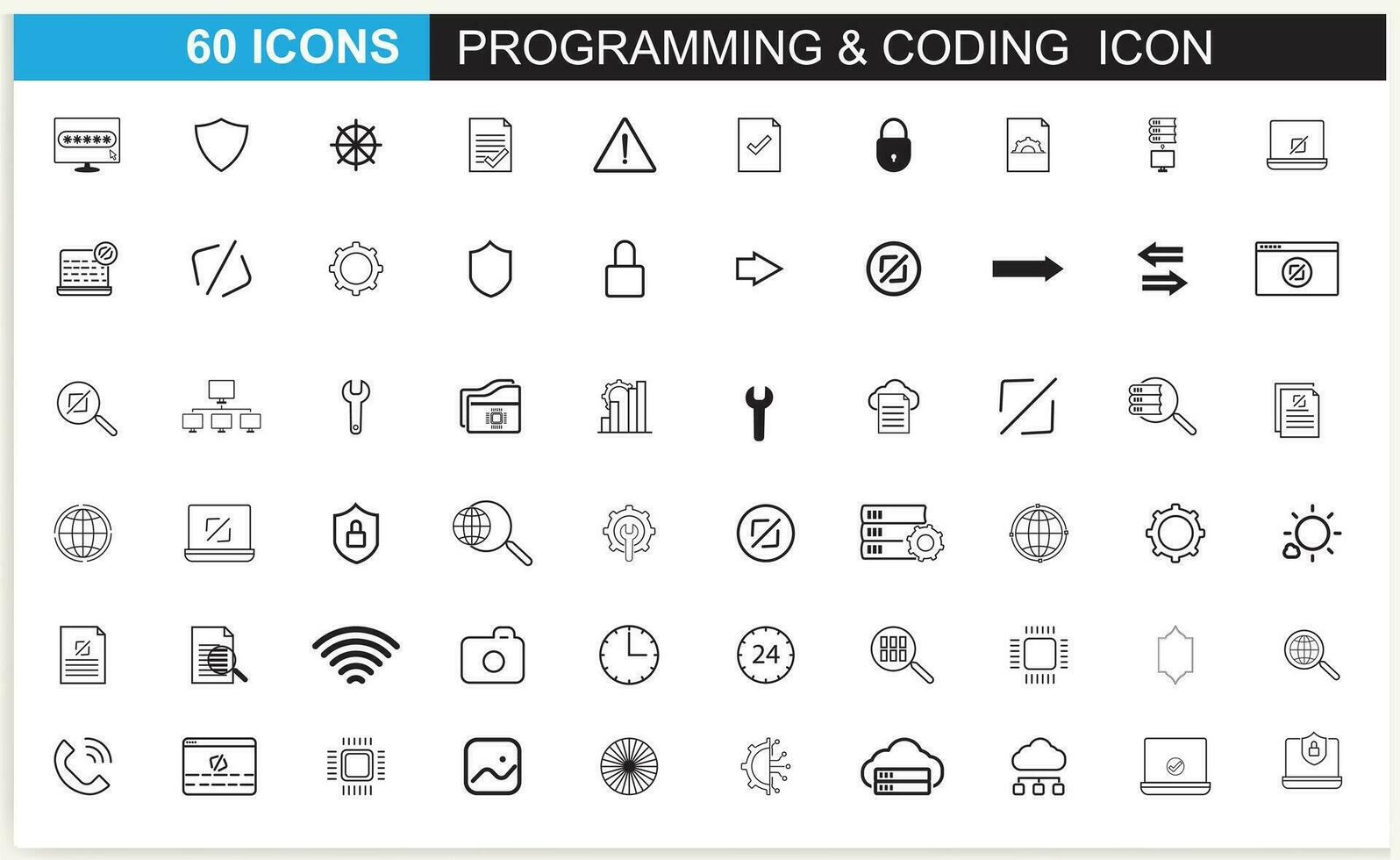 Developer Icon Set Included The Icons As Code Programmer Coding Mobile App Api Node Connect