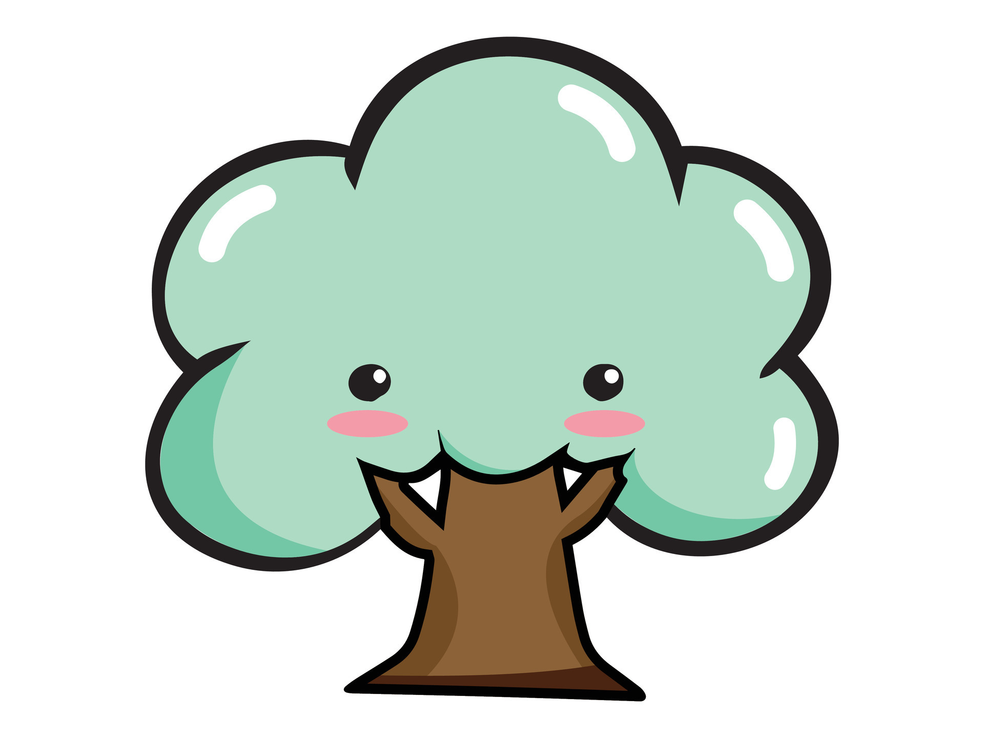 Kawaii Tree Vector 25555087 Vector Art at Vecteezy