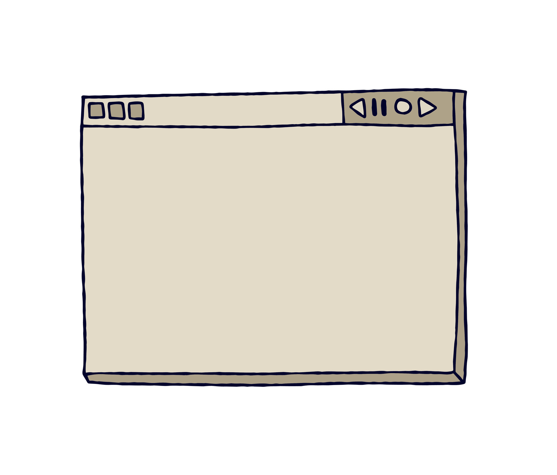 Retro Computer Interface Vintage Old Browser And Dialog Window Template In 90s Style Isolated