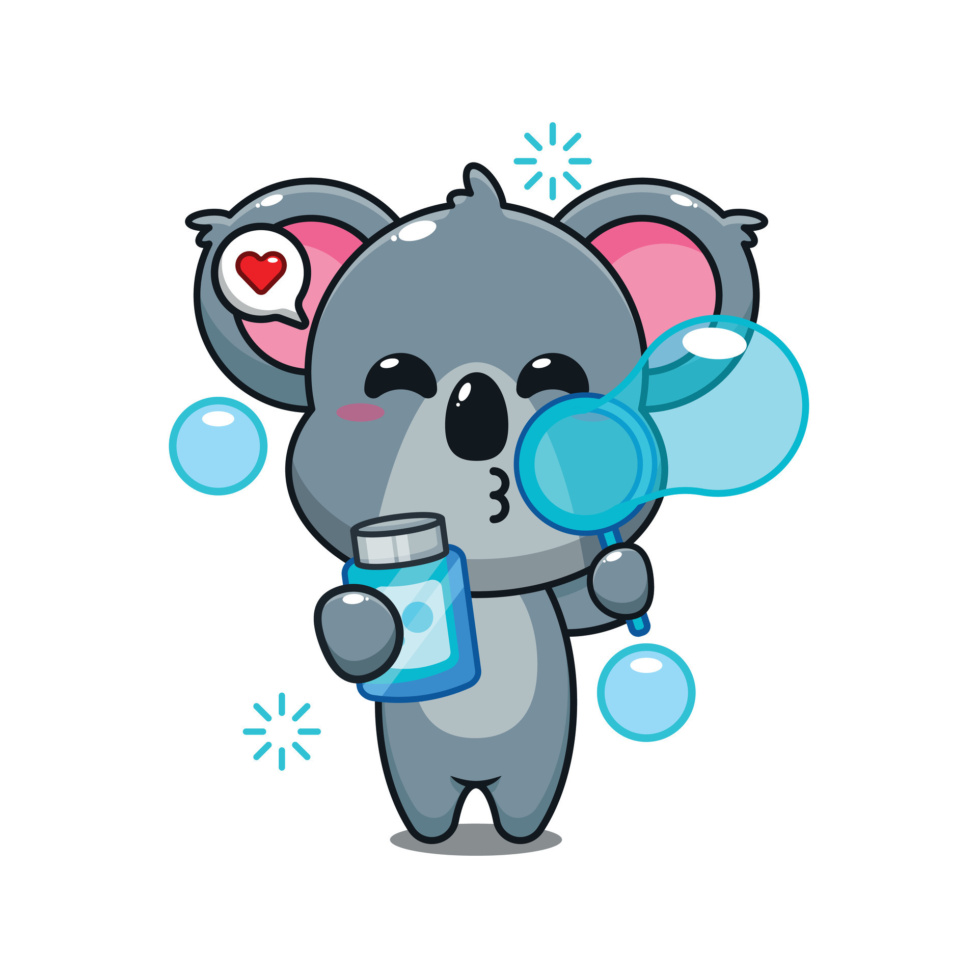 Cute Koala Blowing Bubbles Cartoon Vector Illustration 25560948 Vector