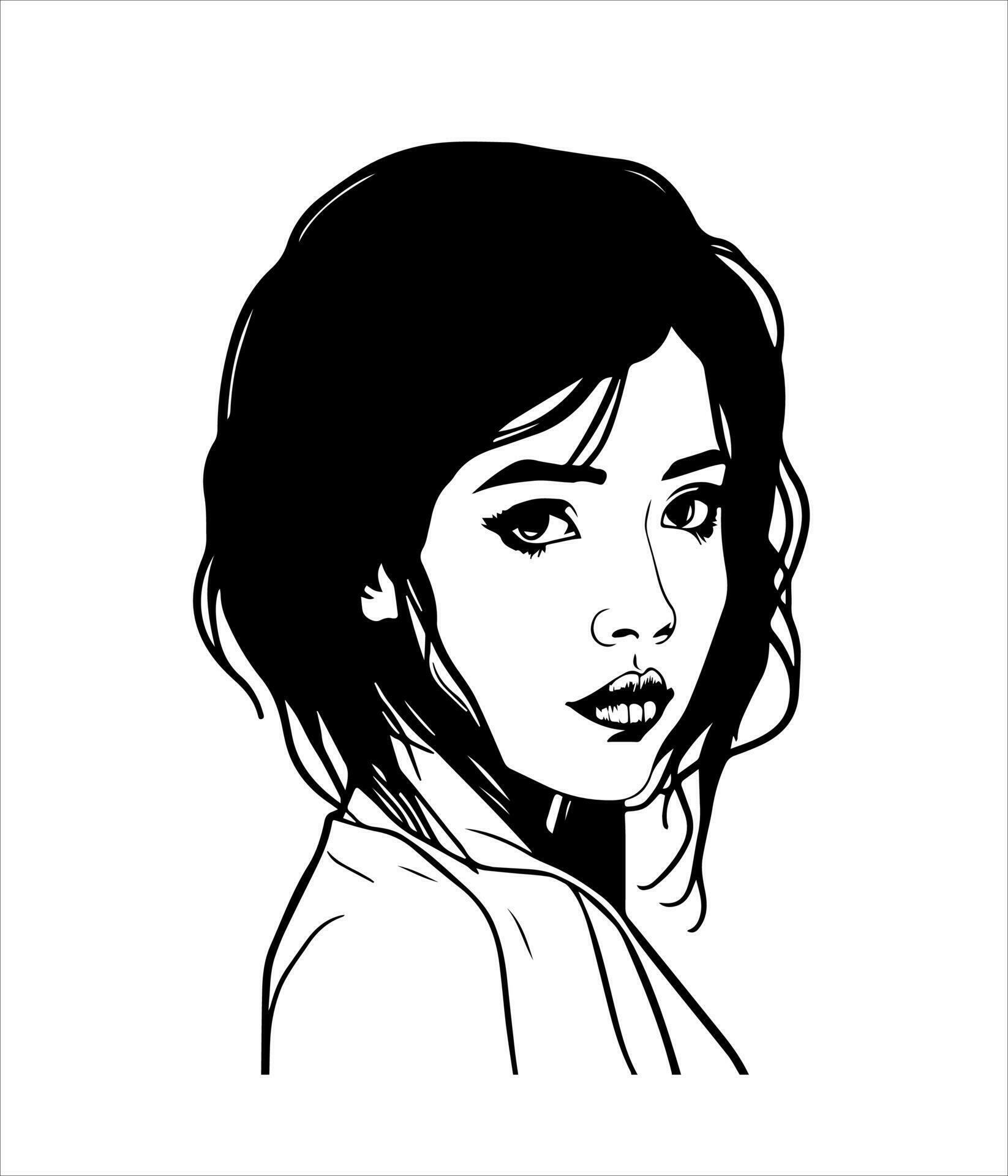 Simple Minimalist Vector Illustration Set Of Beautiful Woman Face